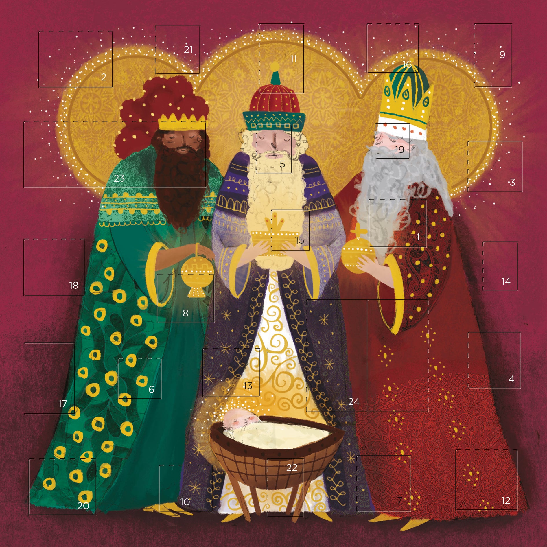 We Three Kings Bearing Gifts Advent Calendar Christmas Card – Love Kate's