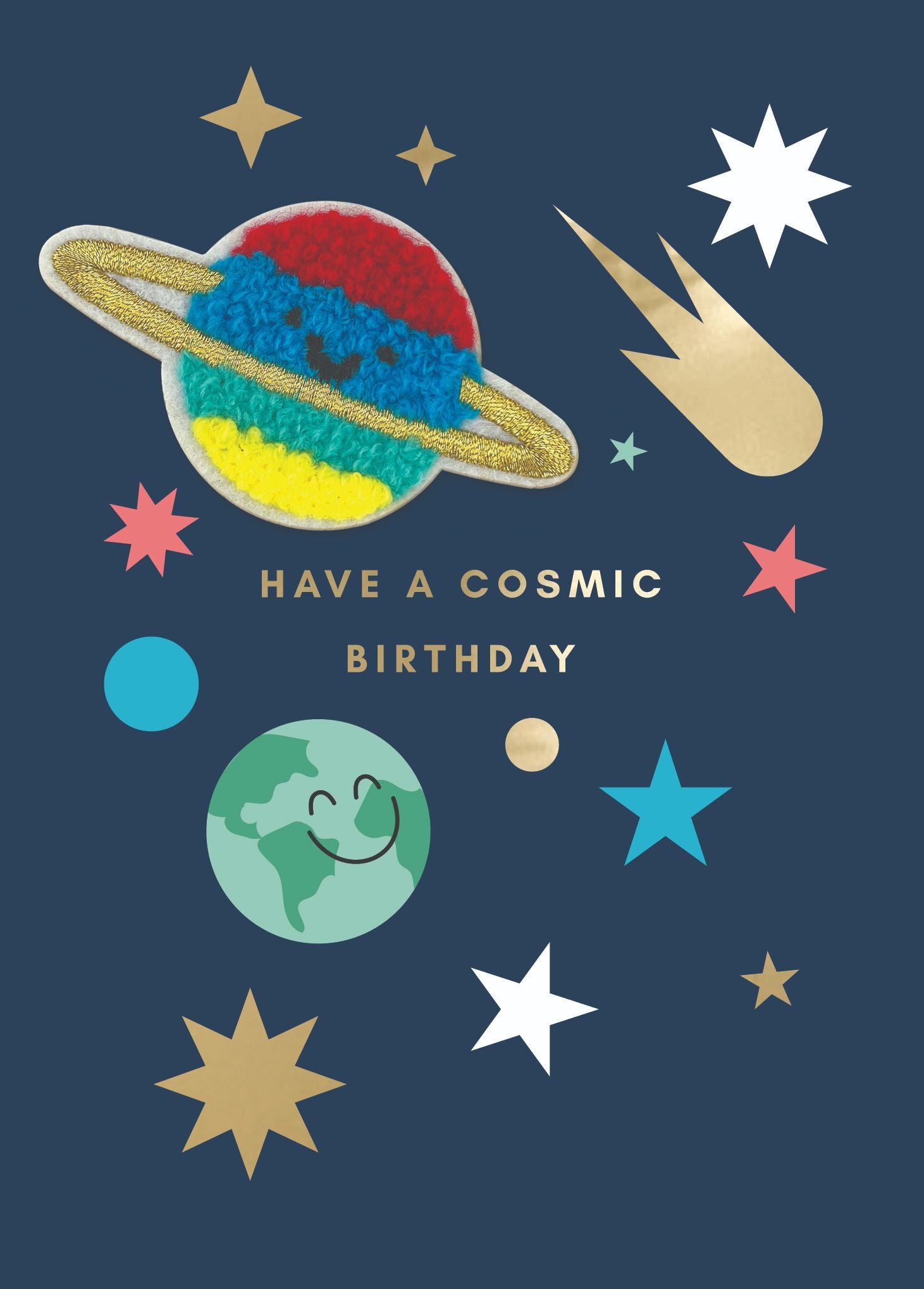 Decopatch Galactic Birthday Greeting Card Includes Removable Cosmic Pa ...