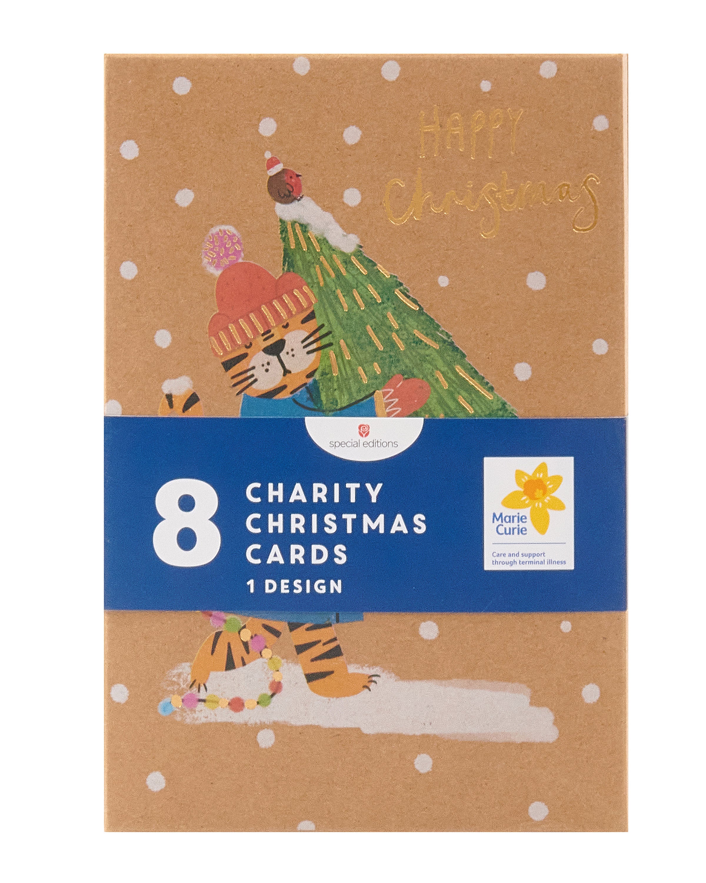 Box of 8 Festive Tiger Marie Curie Charity Christmas Cards – Love Kate's