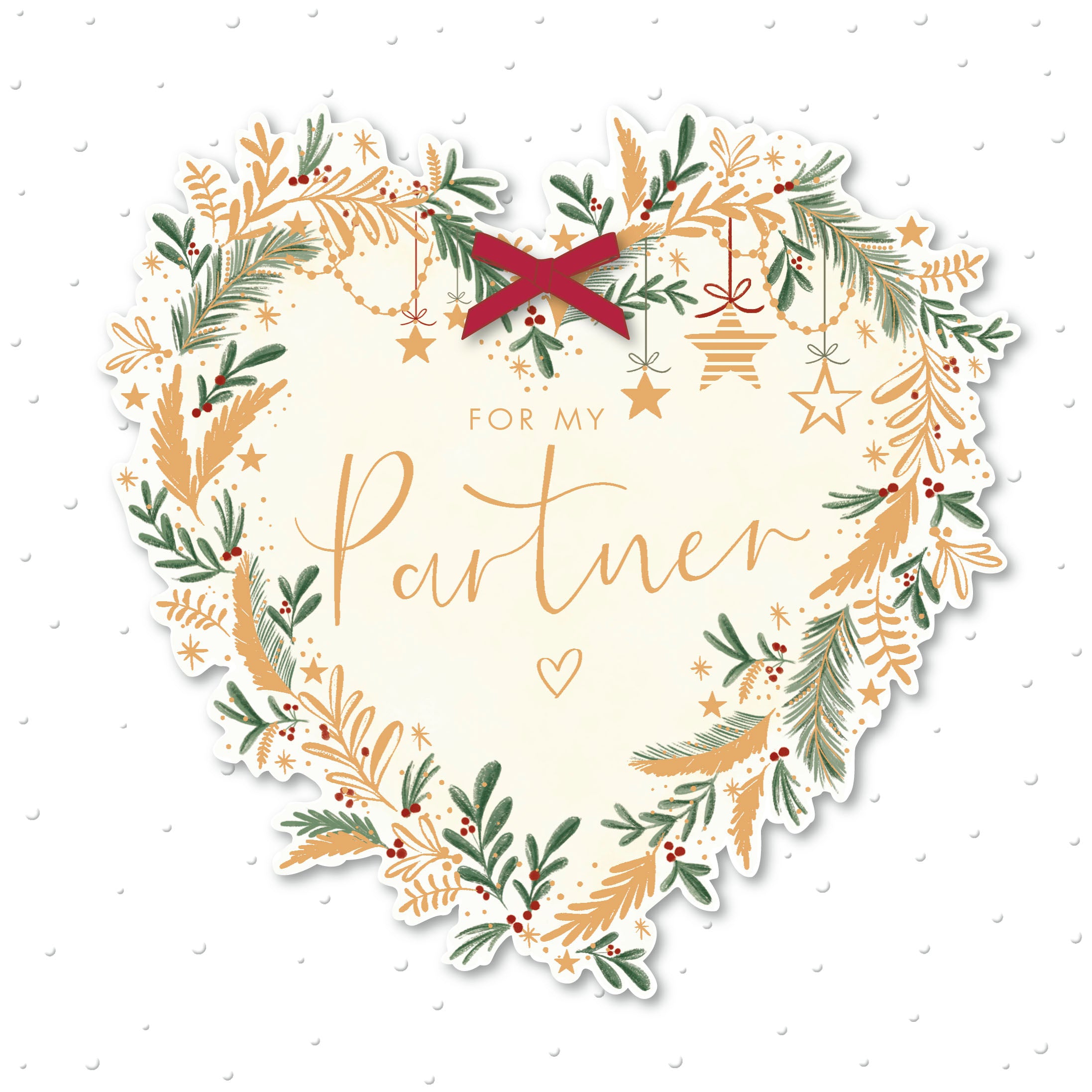 To My Partner Luxury Wreath Embellished Christmas Card – Love Kate's
