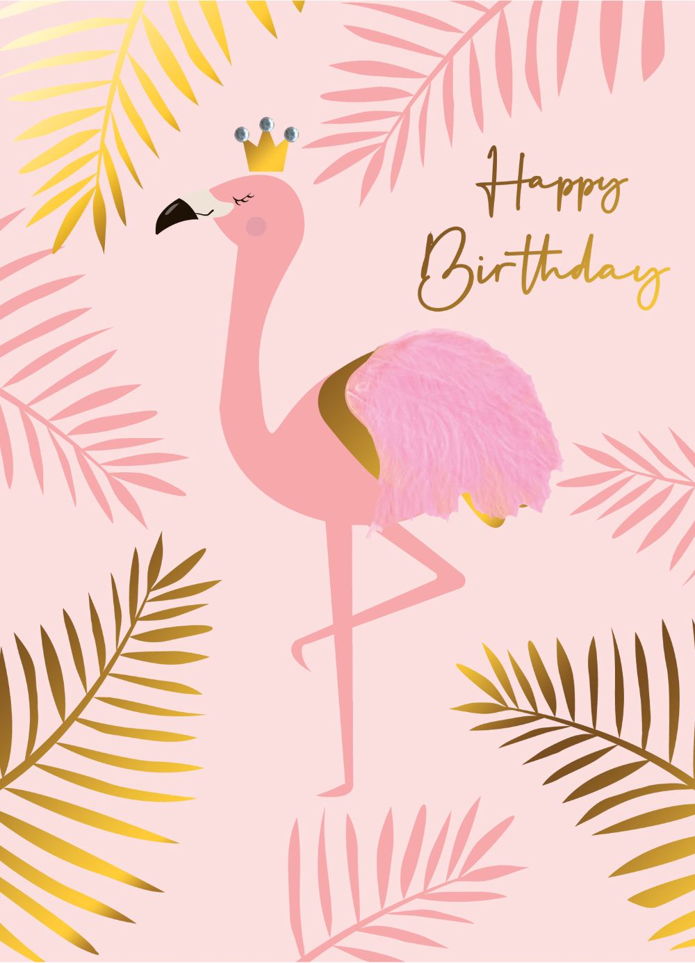 Happy Birthday Flamingos Embellished Birthday Greeting Card – Love Kate's