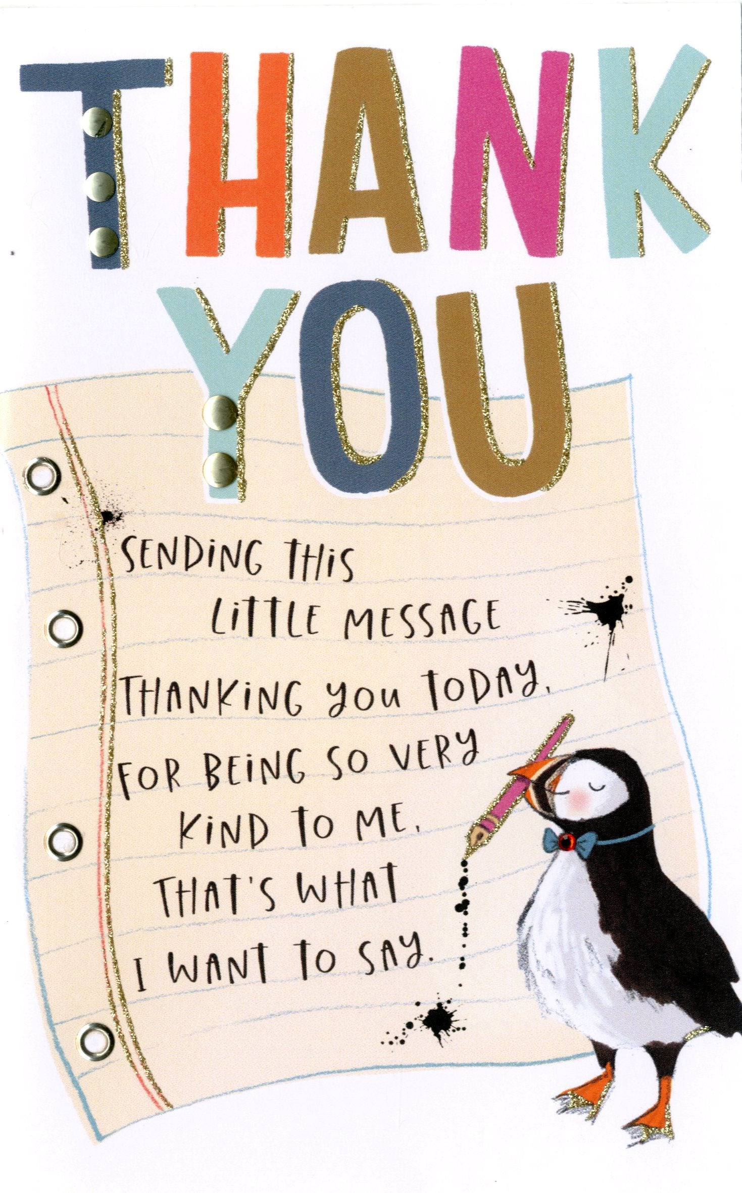 Thank You For Being Kind Embellished Thank You Greeting Card – Love Kate's