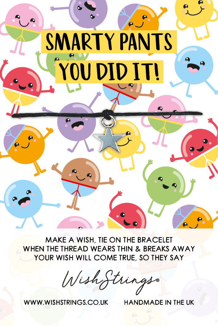 You Did It Smarty Pants Wish String Bracelet With Lucky Charm – Love Kate's