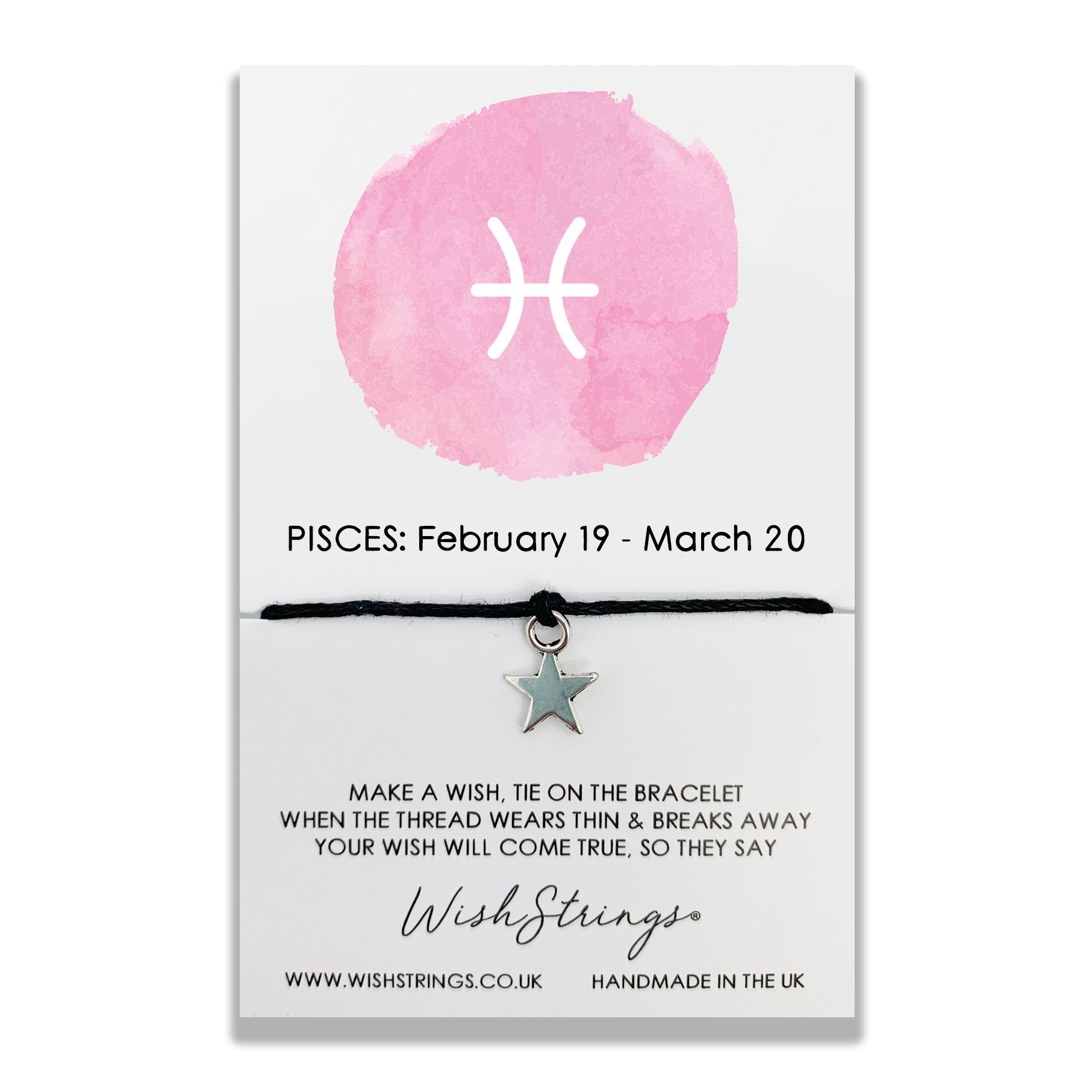 Pisces Zodiac Wish String Bracelet With Lucky Charm – Love Kate's