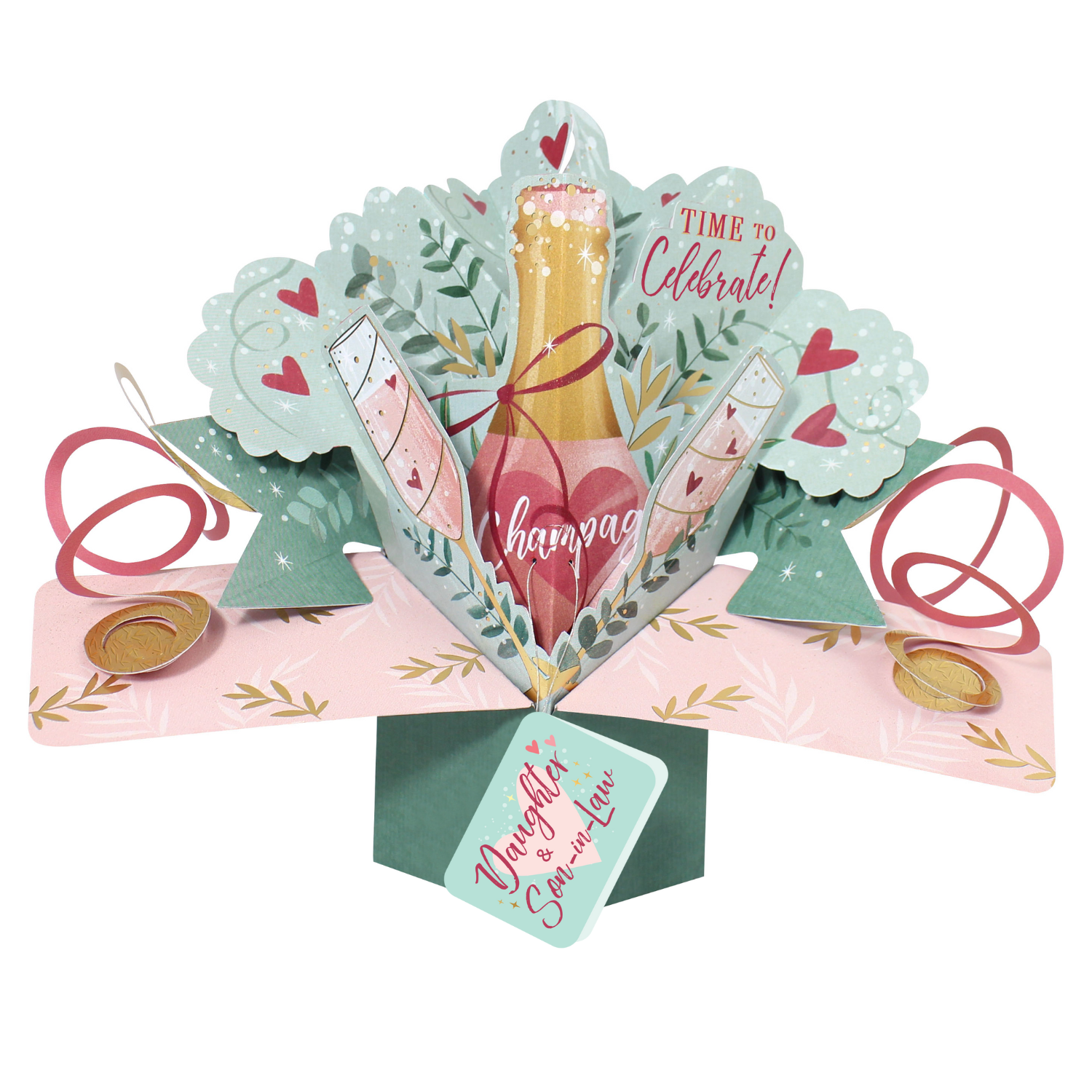 Pop Up Time To Celebrate Daughter And Son In Law Greeting Card Love Kates 2618
