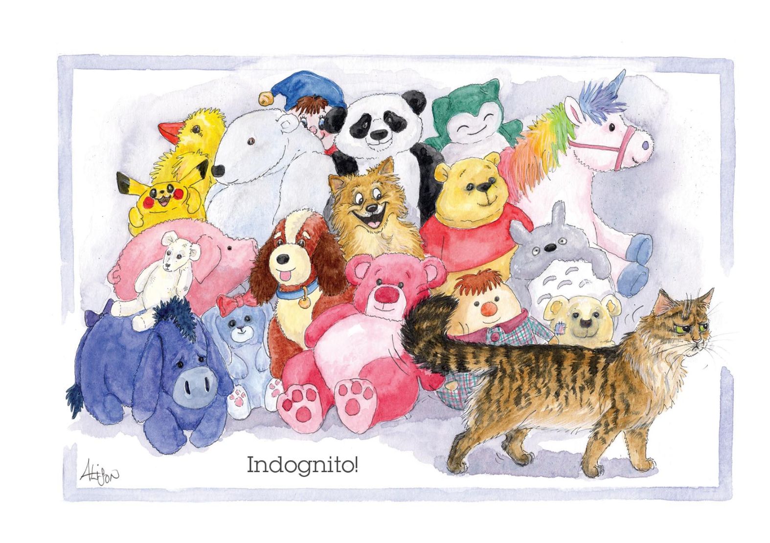 InDognito Dog Hiding In Plain Sight Alison's Animals Cartoon Greeting ...