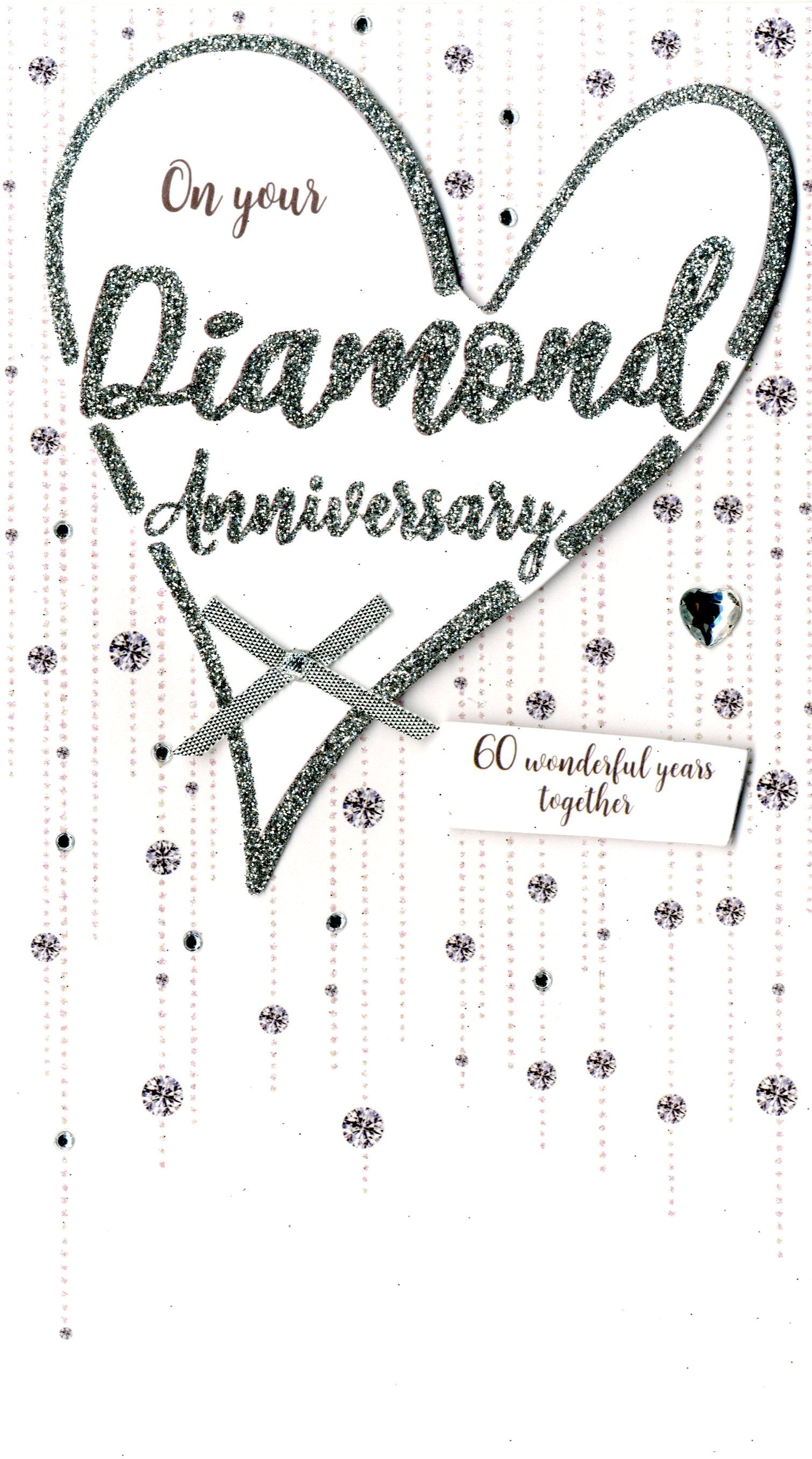 Diamond Anniversary Greeting Card Hand-Finished – Love Kate's