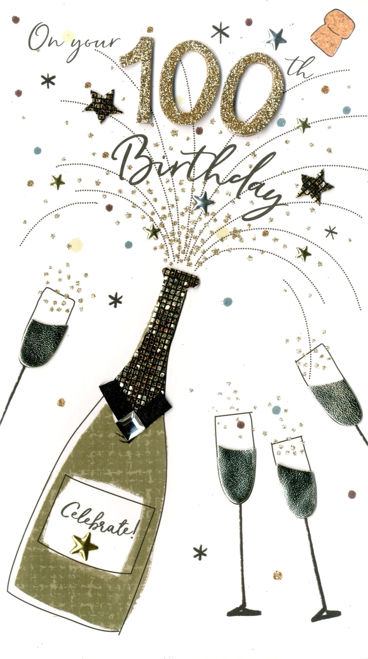 100th Birthday Greeting Card Hand-Finished – Love Kate's
