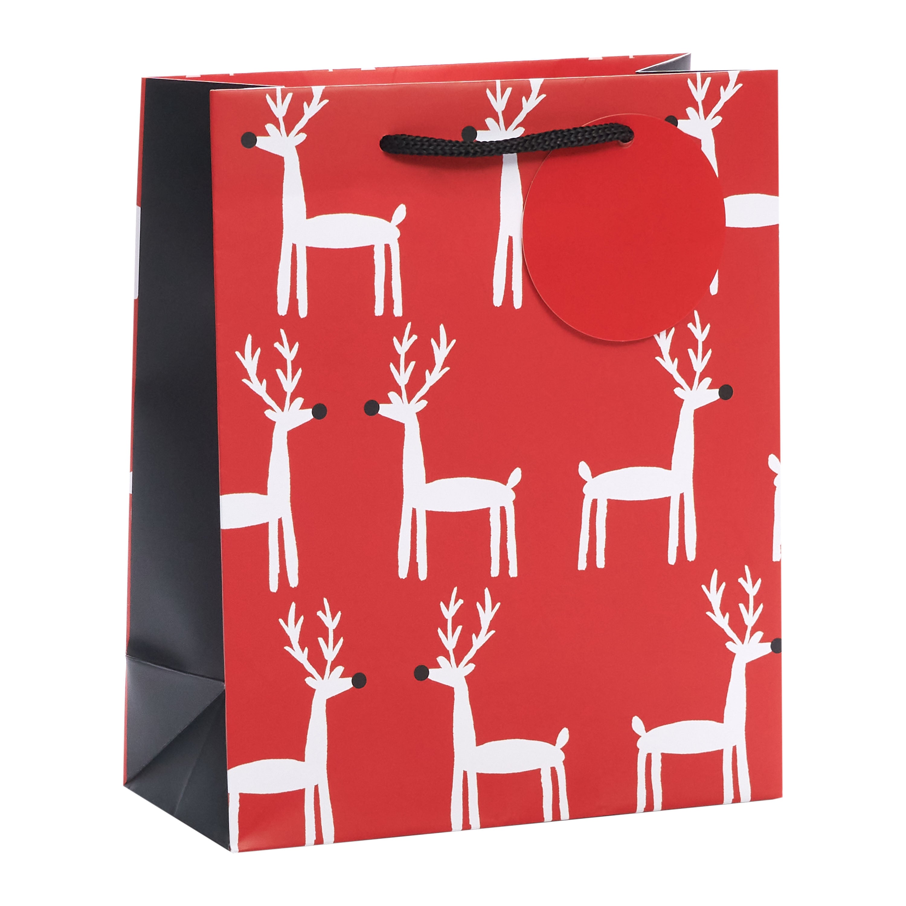 Red Reindeer Medium Christmas Gift Bag Festive Xmas Gift Wrap Gifting ...