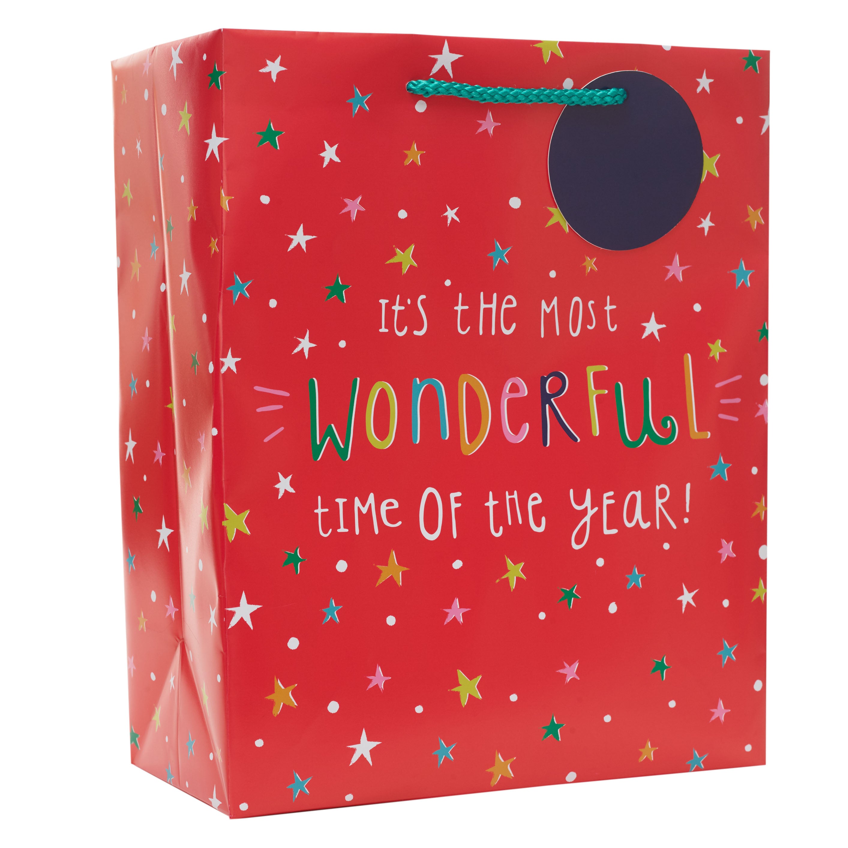 Wonderful Time Large Christmas Gift Bag Festive Xmas Gift Wrap Gifting ...