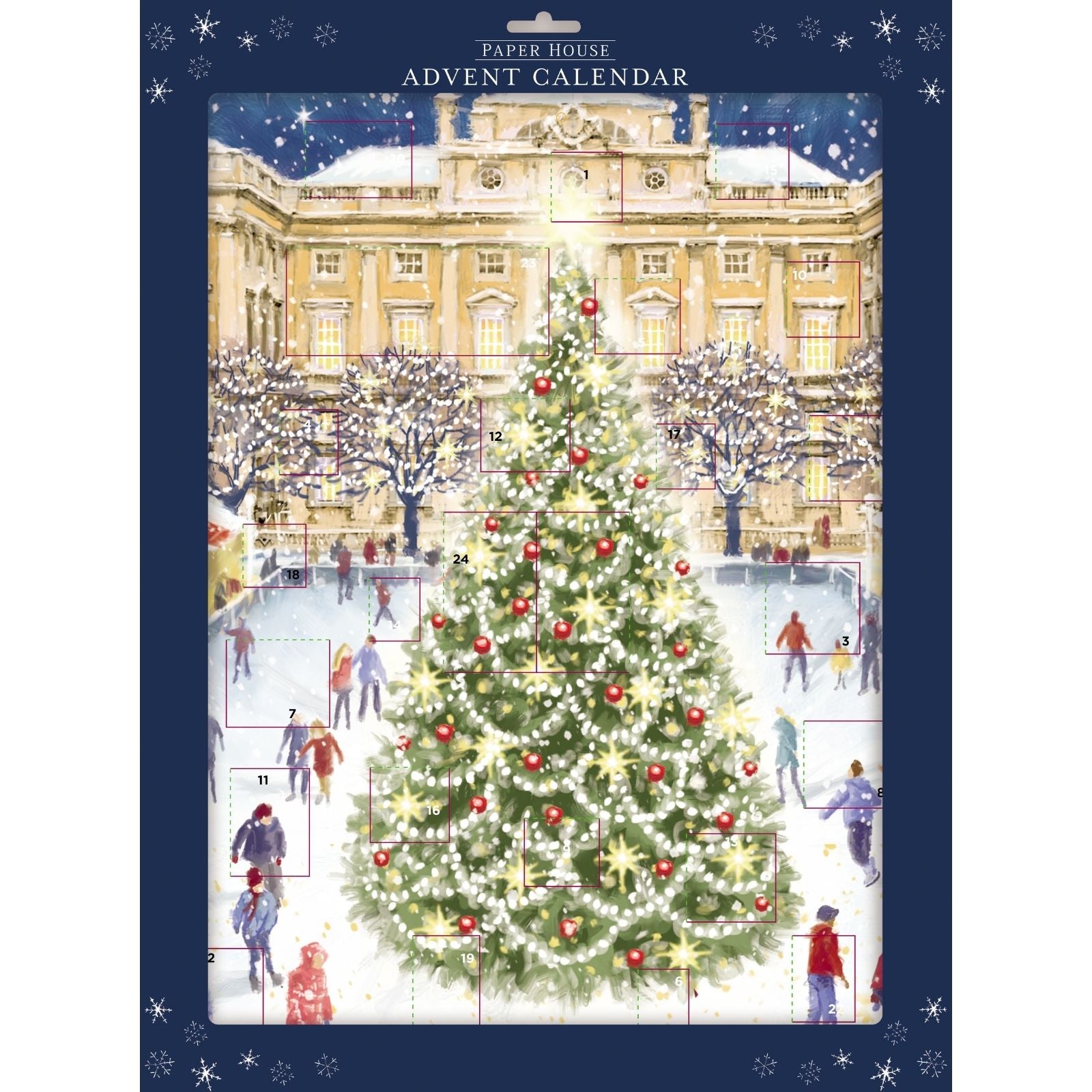 Large Traditional Picture Advent Calendar Ice Skating Christmas Countd ...