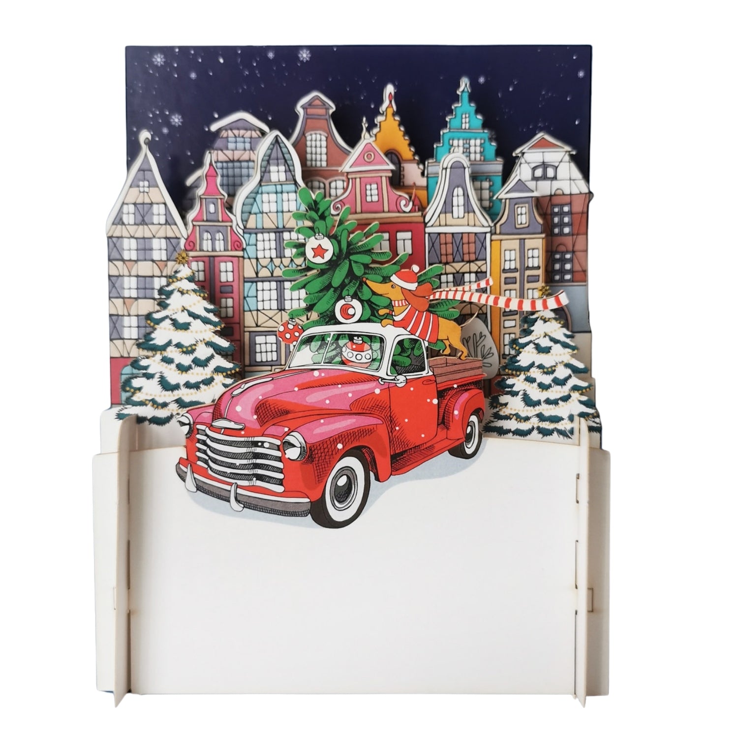 Alljoy 3D Dog Fetching The Pawsome Tree Pop Up Christmas Greeting Card ...