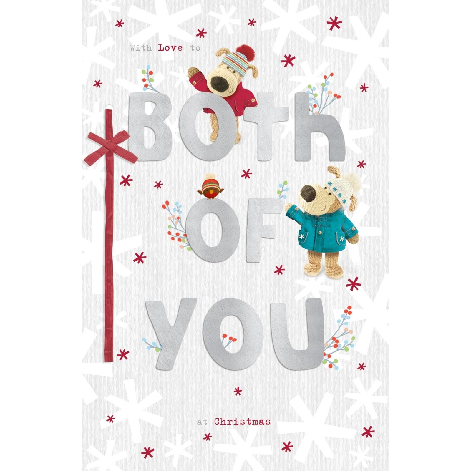 Boofle Love To Both Of You Christmas Card Embellished Cute Xmas Greeti ...