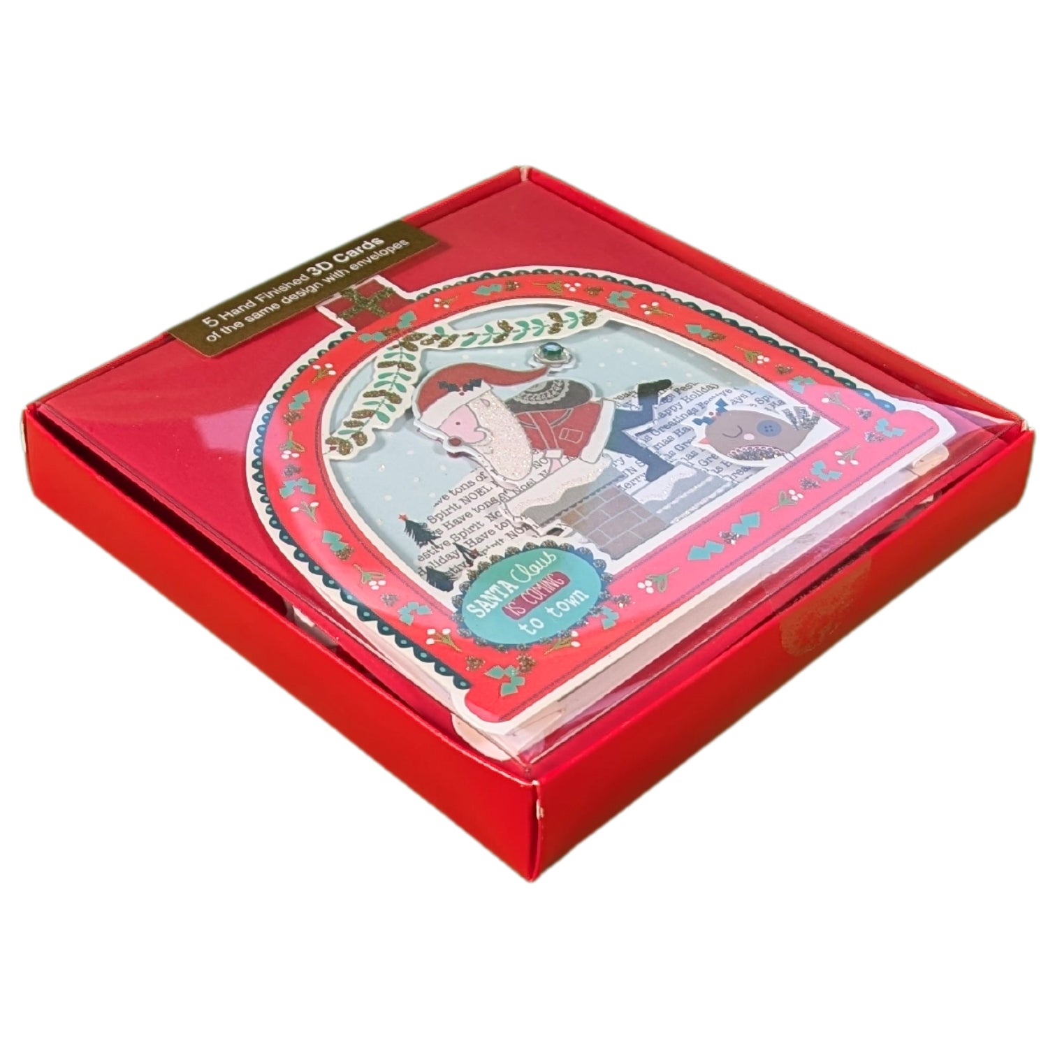 Box of 5 Santa Hand-Finished Christmas Cards – Love Kate's