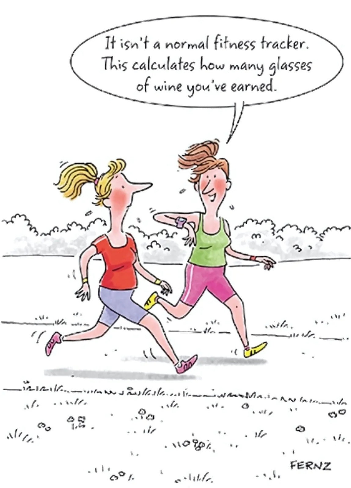 Wine Fitness Tracker Funny Birthday Greeting Card – Love Kate's