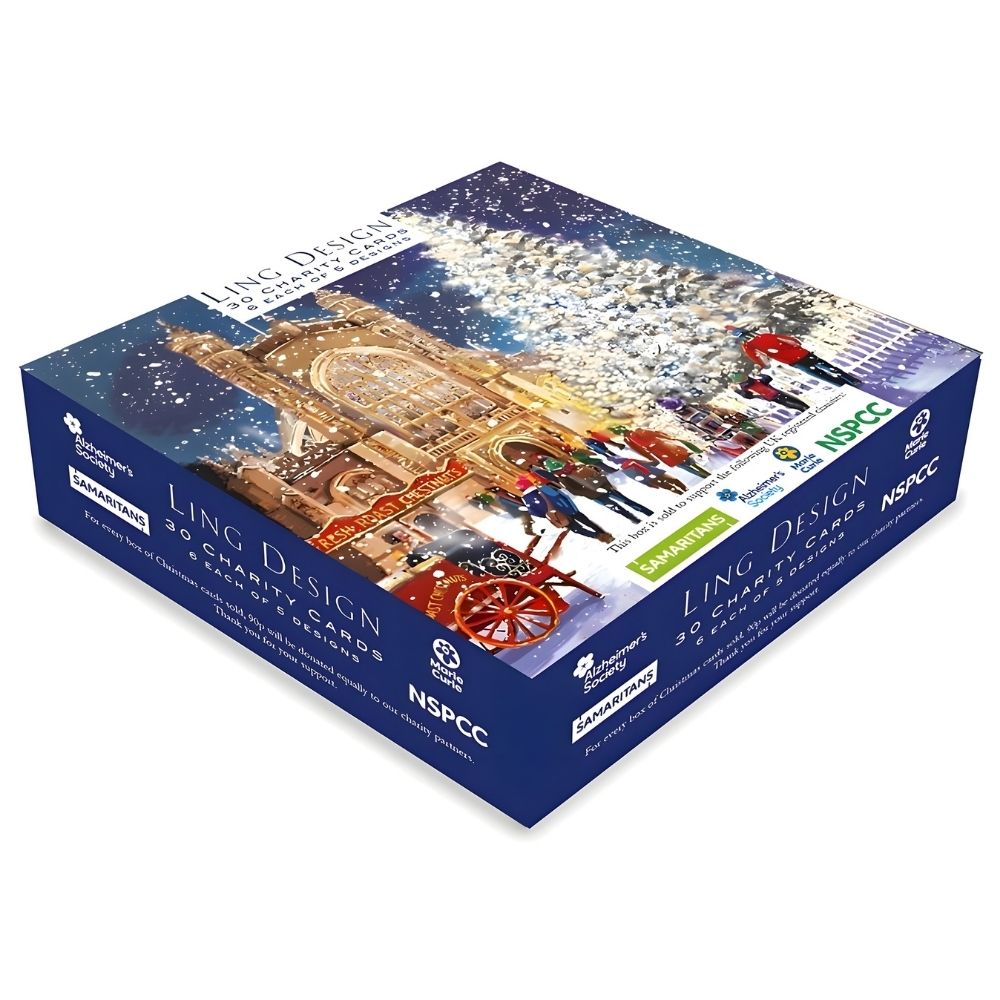 Charity Box of 30 Christmas Cards Festive Cards Supporting Multiple Ch ...