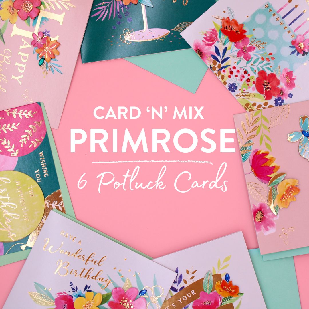 CARD 'N' MIX Primrose Assortment 6 Card Potluck Pick Cards for Birthda ...