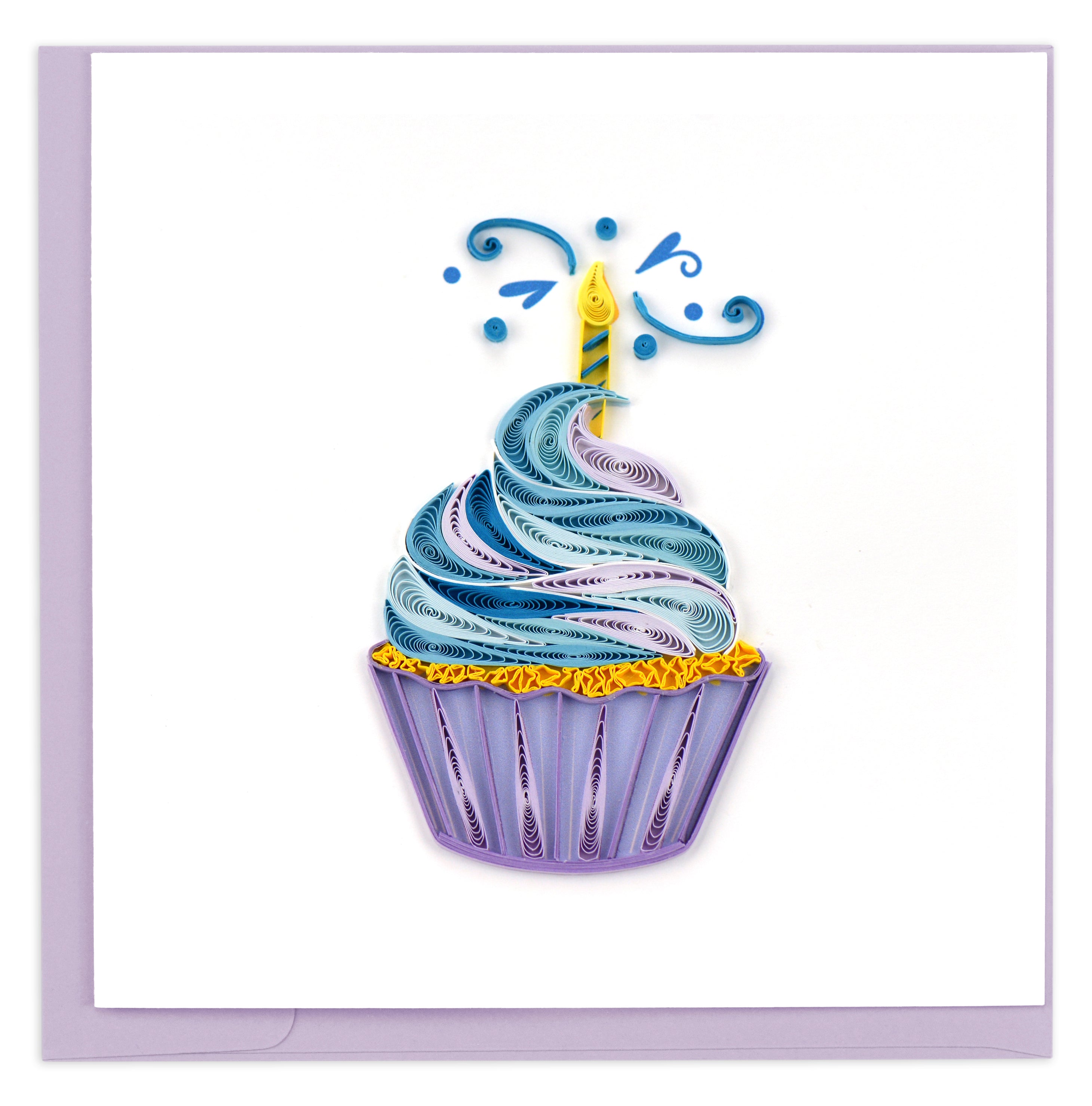 Quilling Blue Cupcake With Candle Make a Wish! Hand-Finished Art Greet ...