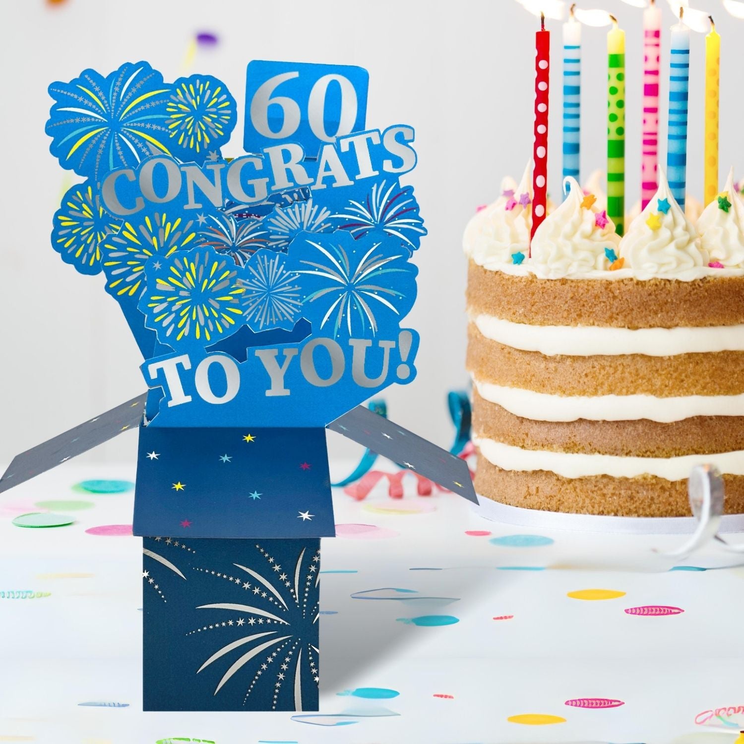 Clever Cube 60th Birthday For Him Boom-Tastic Blast! Pop Up Greeting C ...