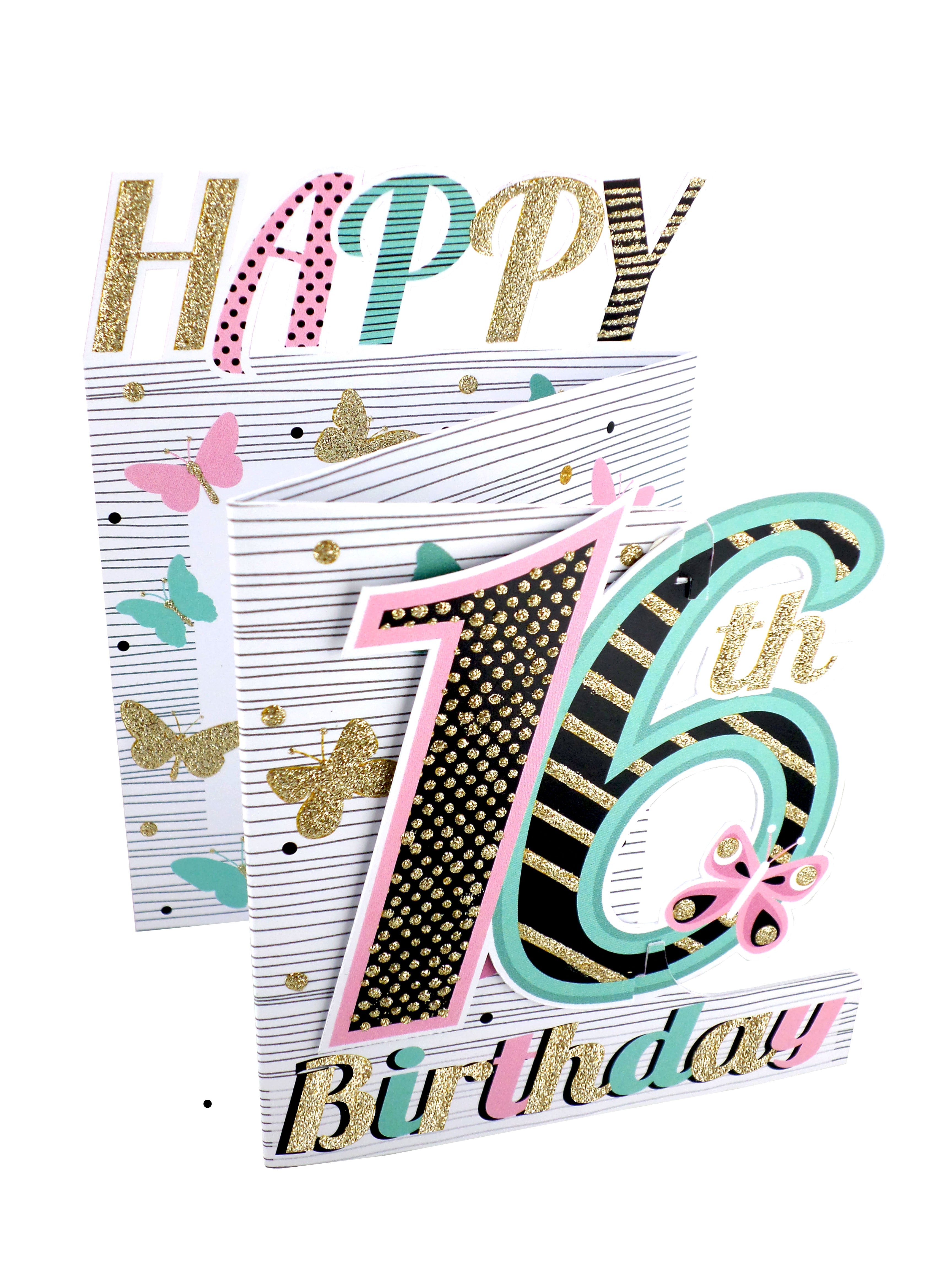 Happy 16th Birthday Girls 3D Cutting Edge Birthday Card – Love Kate's