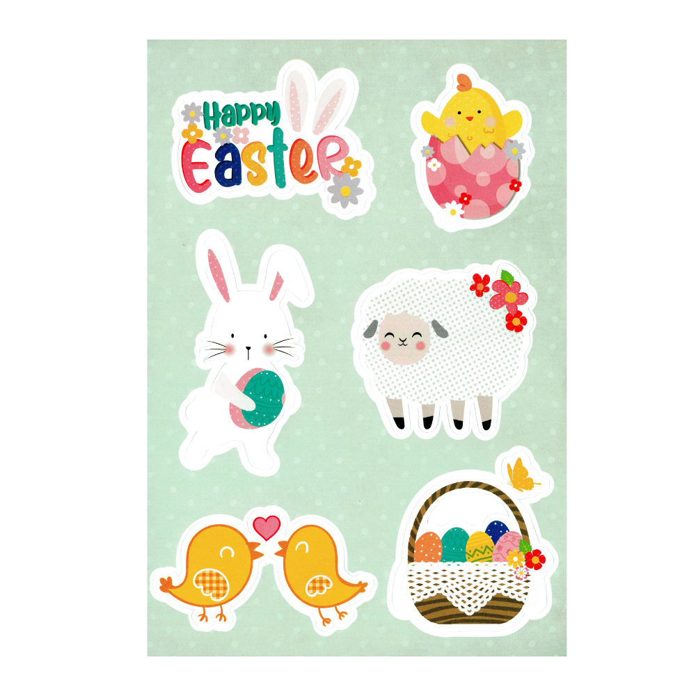 Happy Easter Stickers Easter Bunny Decorative Spring Craft Sticker Acc ...