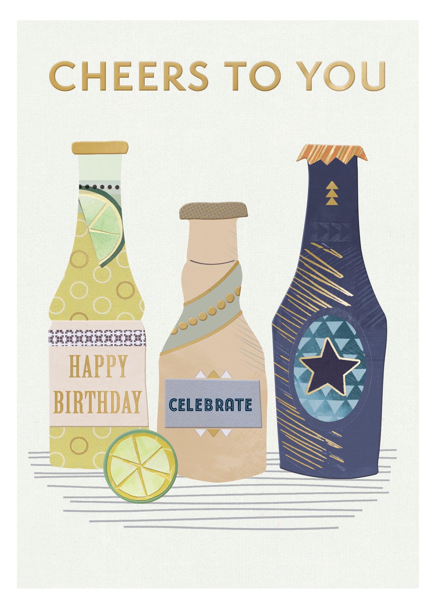Cheers To You Happy Sips Galore! Contemporary Birthday Card – Love Kate's