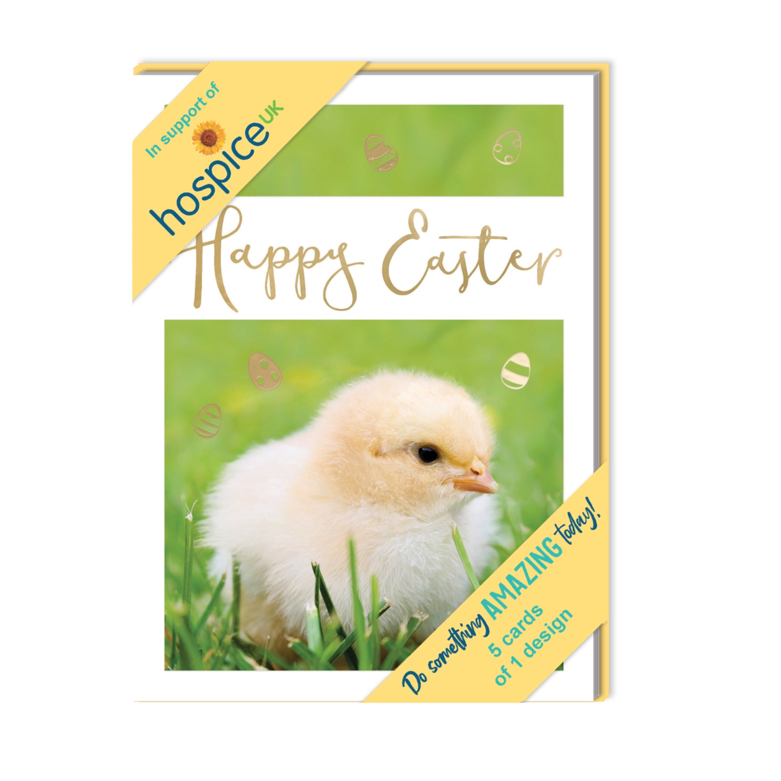 Pack of 5 Happy Easter Hospice UK Charity Cute Fluffy Chick Easter Car ...