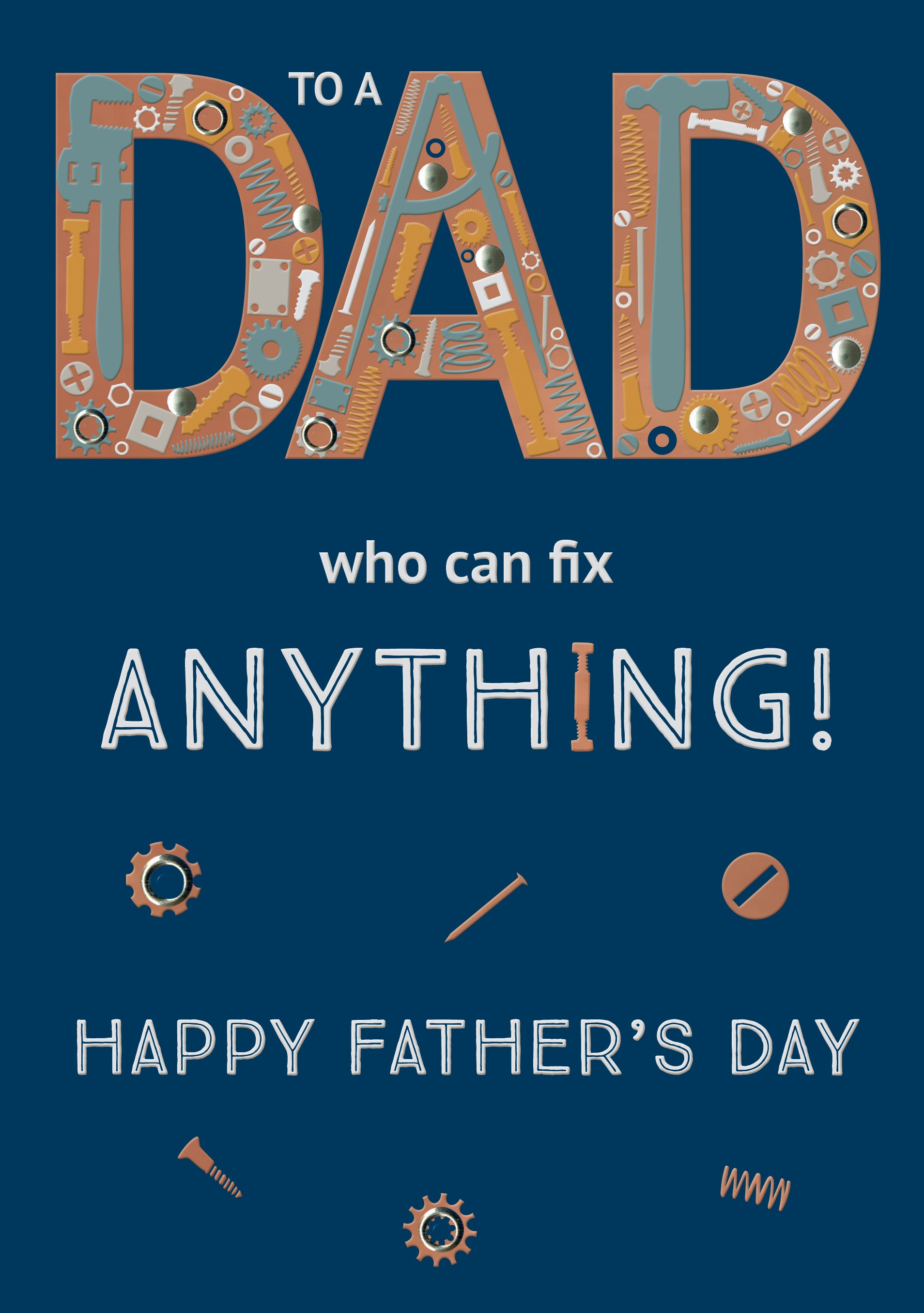 Dad Who Can Fix Anything Boltastic! Father's Day Contemporary Greeting ...