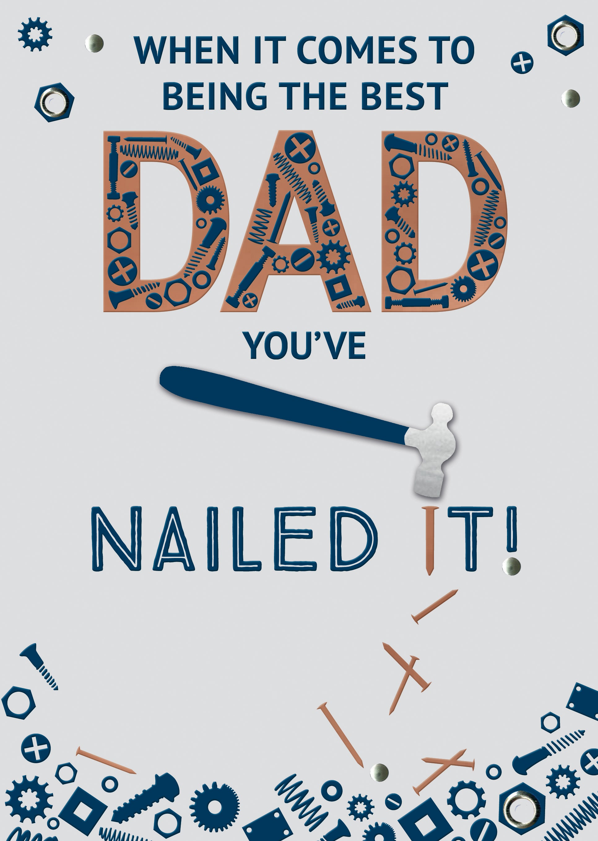 Dad You've Nailed It Day Dad! Father's Day Contemporary Greeting Card ...