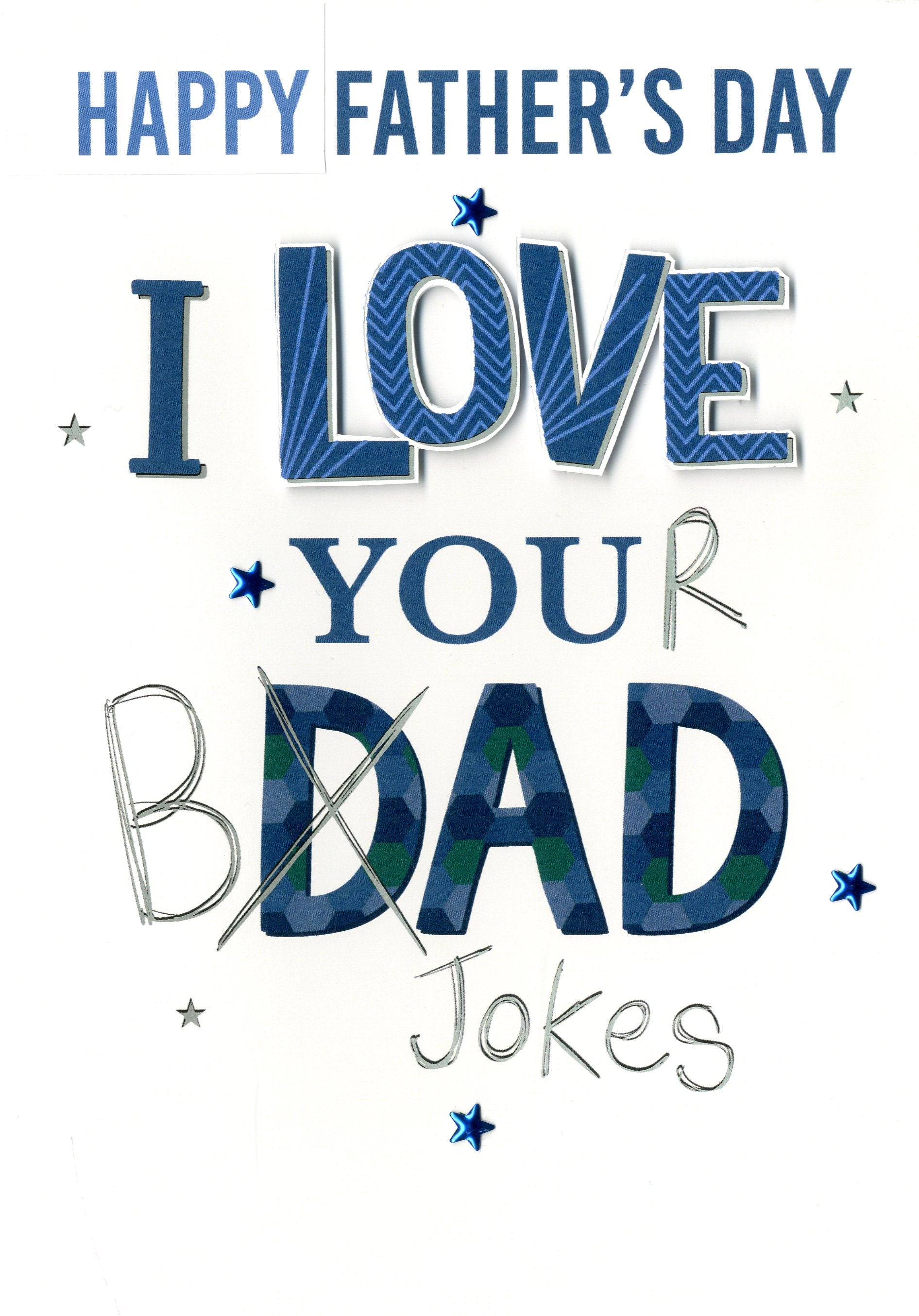 Dad Bad Jokes Fun Scribbles Hand-Finished Father's Day Greeting Card ...