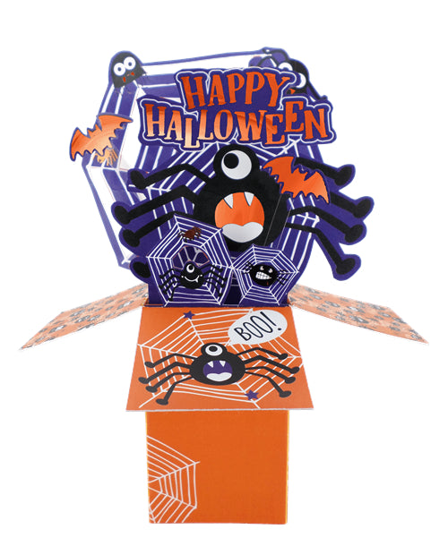 Spooky Spider Pop Up Halloween Card 3D Clever Cubes Greeting Card ...