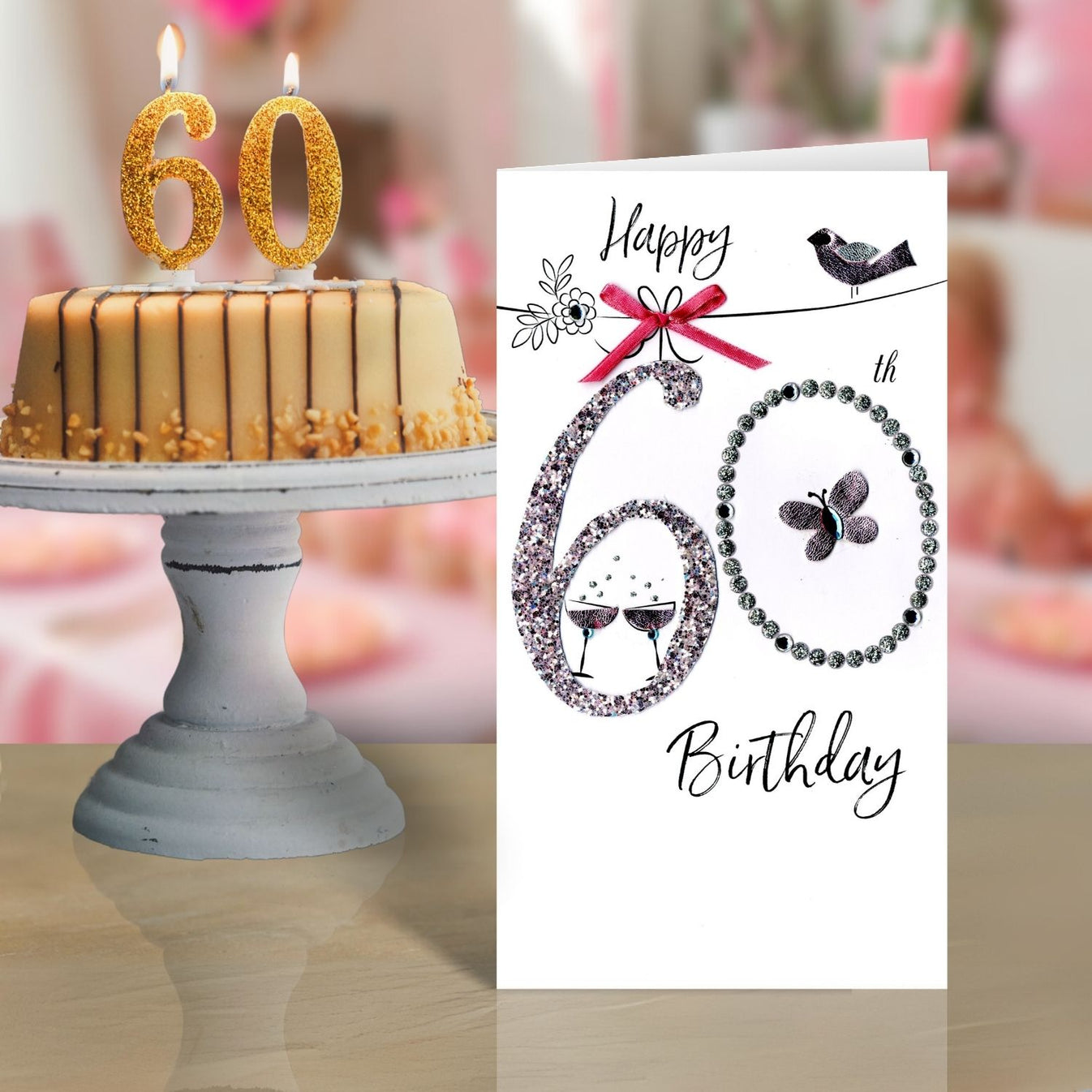 Female Happy 60th Birthday Greeting Card Hand-Finished – Love Kate's