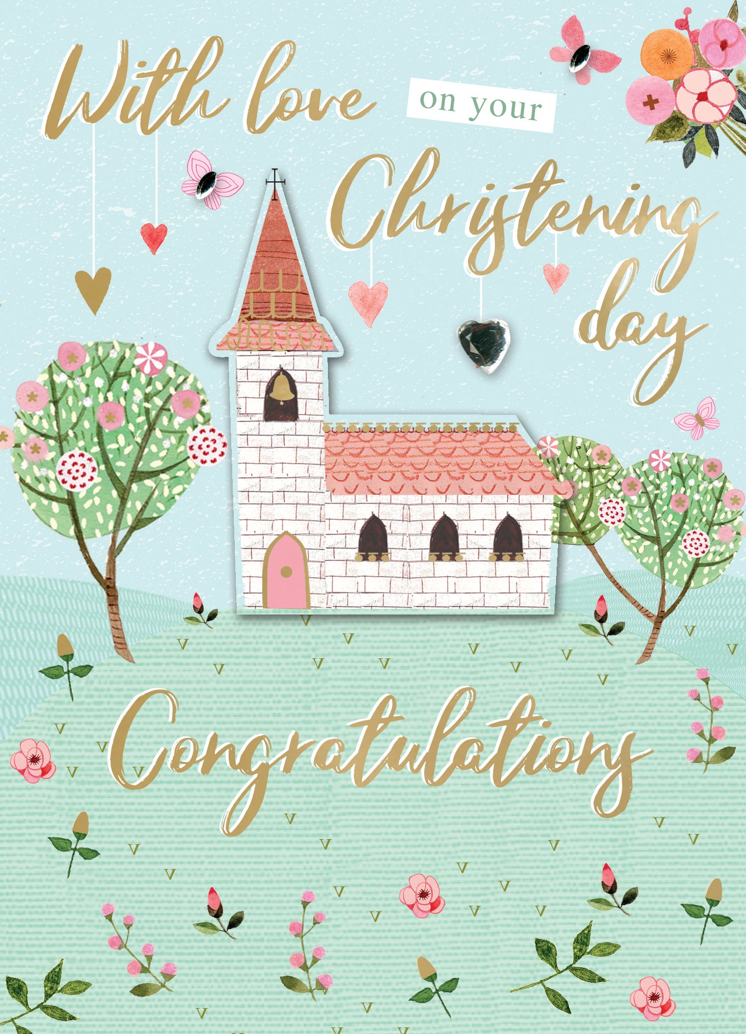Congratulations On Your Christening Day Blessed Joy Hand-Finished Gree ...