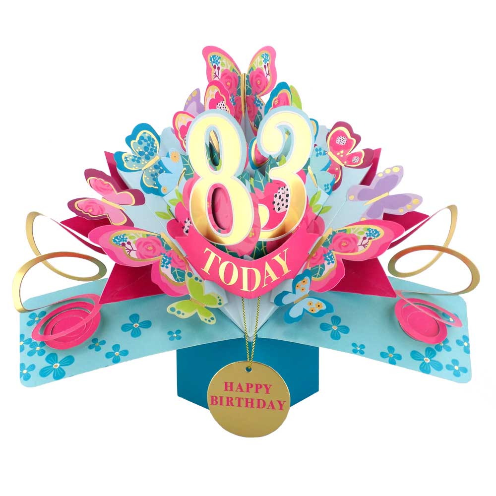 83 Today Happy 83rd Birthday Pop Up Greeting Card – Love Kate's