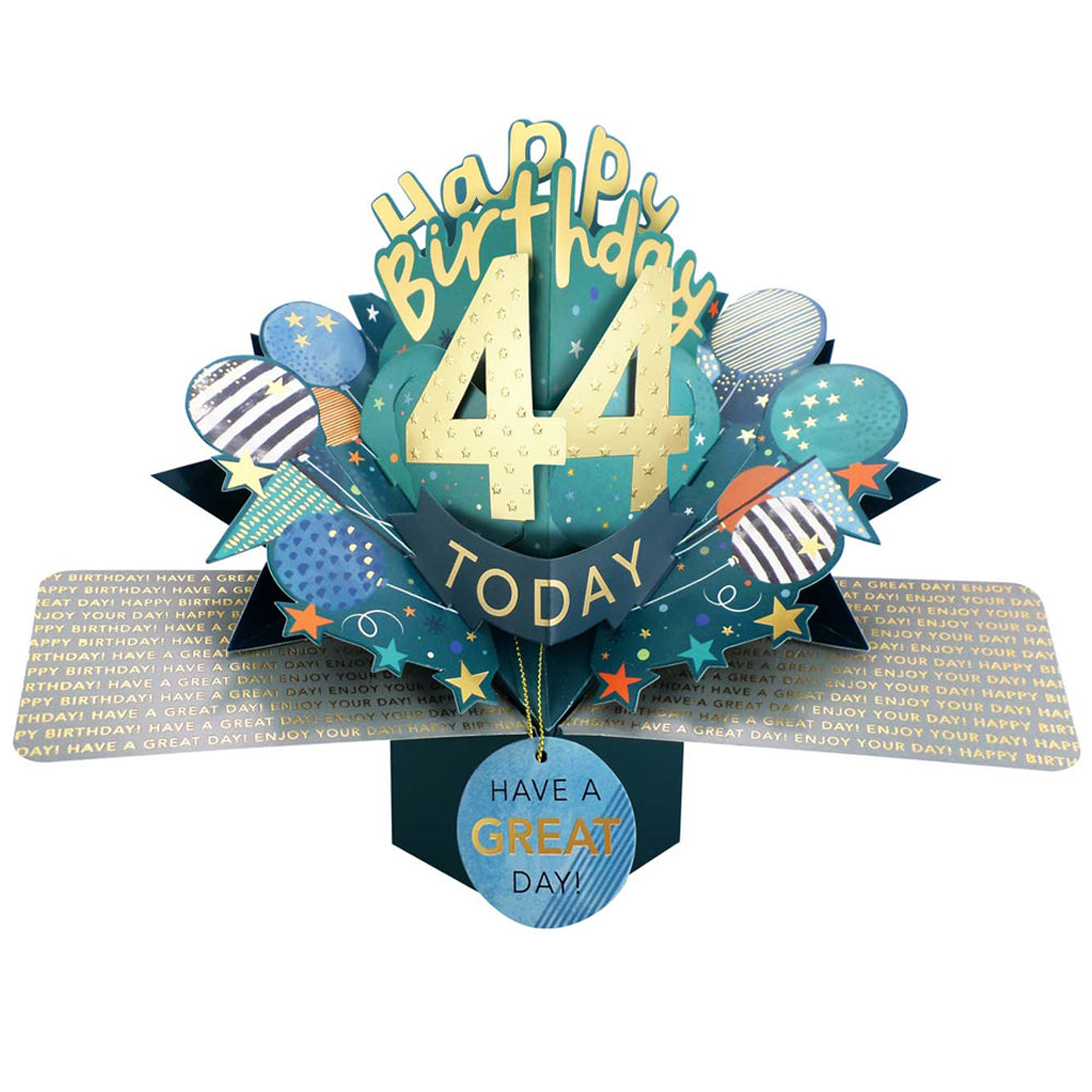 44 Today Happy 44th Birthday Pop Up Greeting Card – Love Kate's