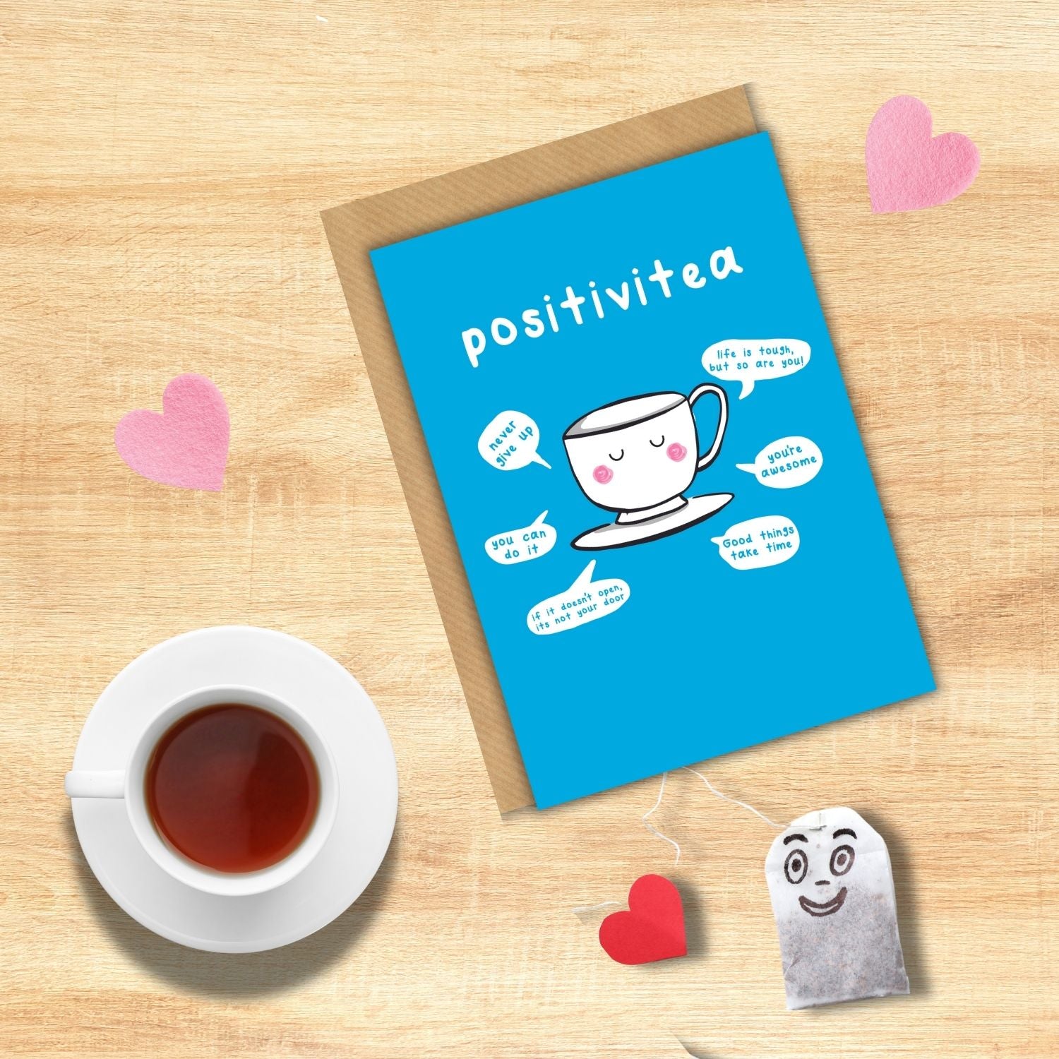 Scribbler Positivitea Encouragement Tea Hug Buddy! Funny Greeting Card ...