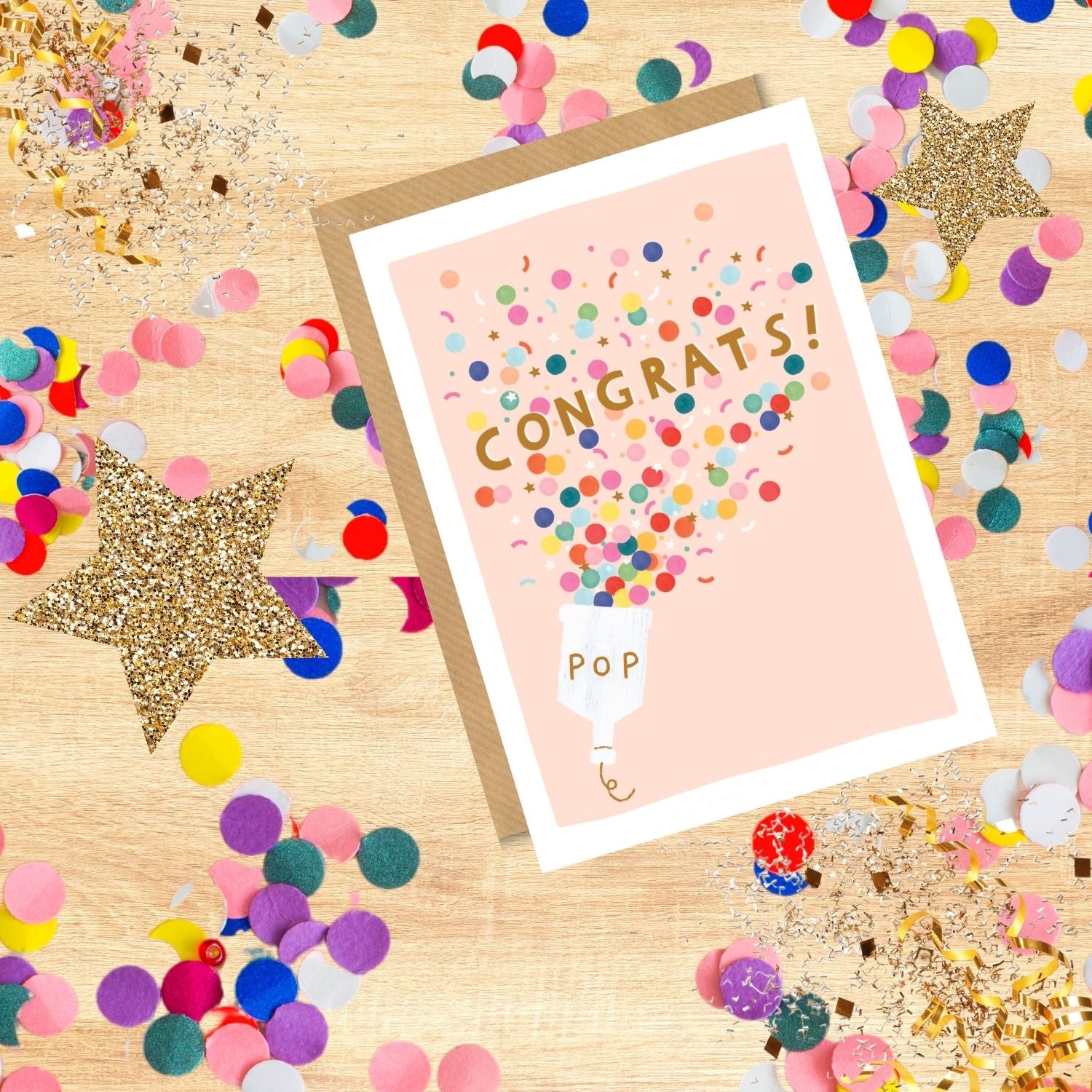 Scribbler Congrats!Party Popper Contemporary Congratulations Greeting ...