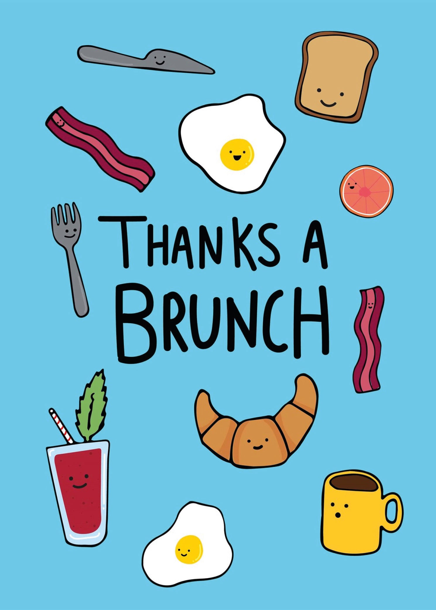 Scribbler Thanks A Brunch Breakfast Feast Funny Thank You Greeting Car ...
