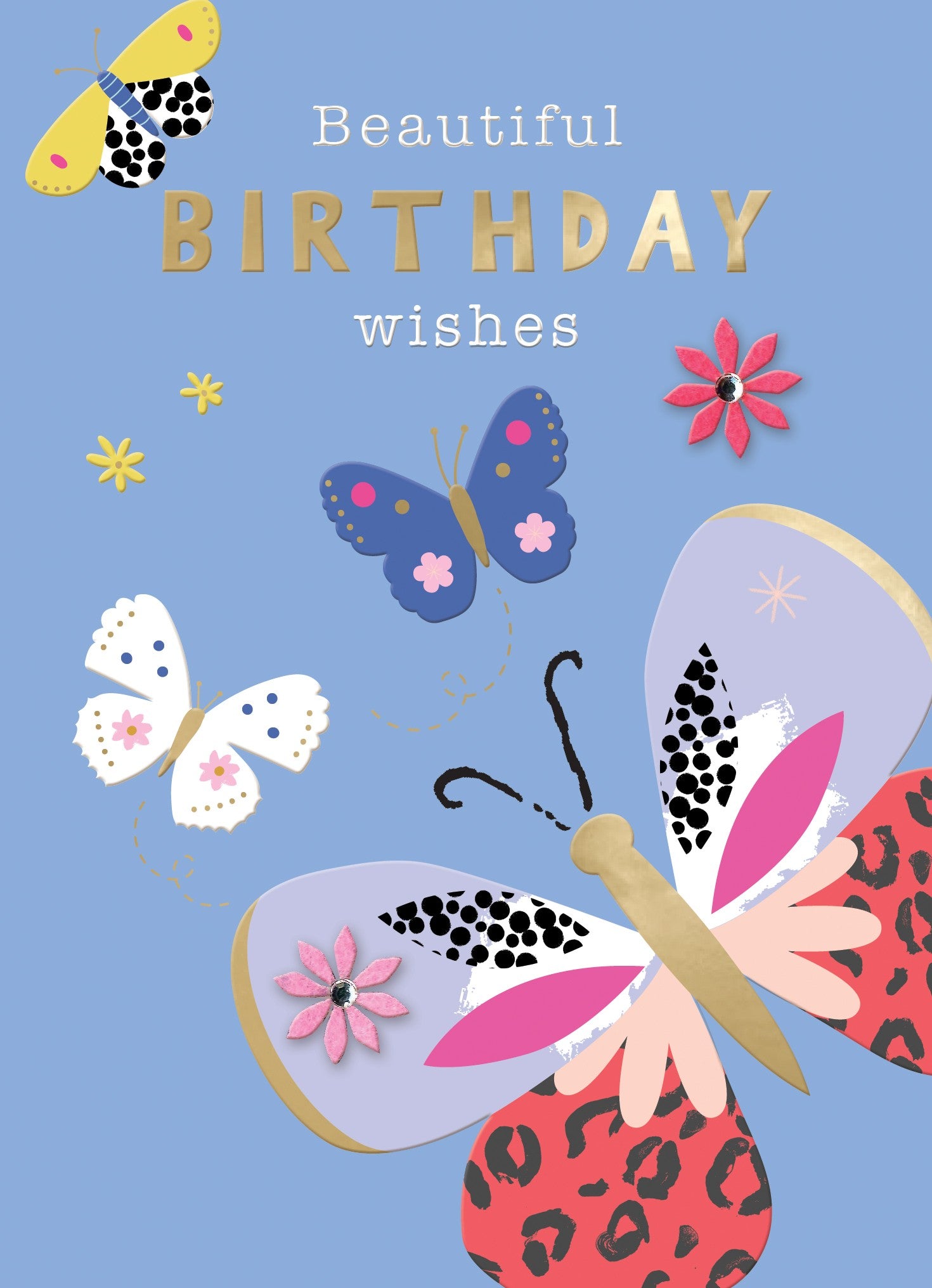 Embellished Beautiful Birthday Wishes Birthday Greeting Card With Butt ...