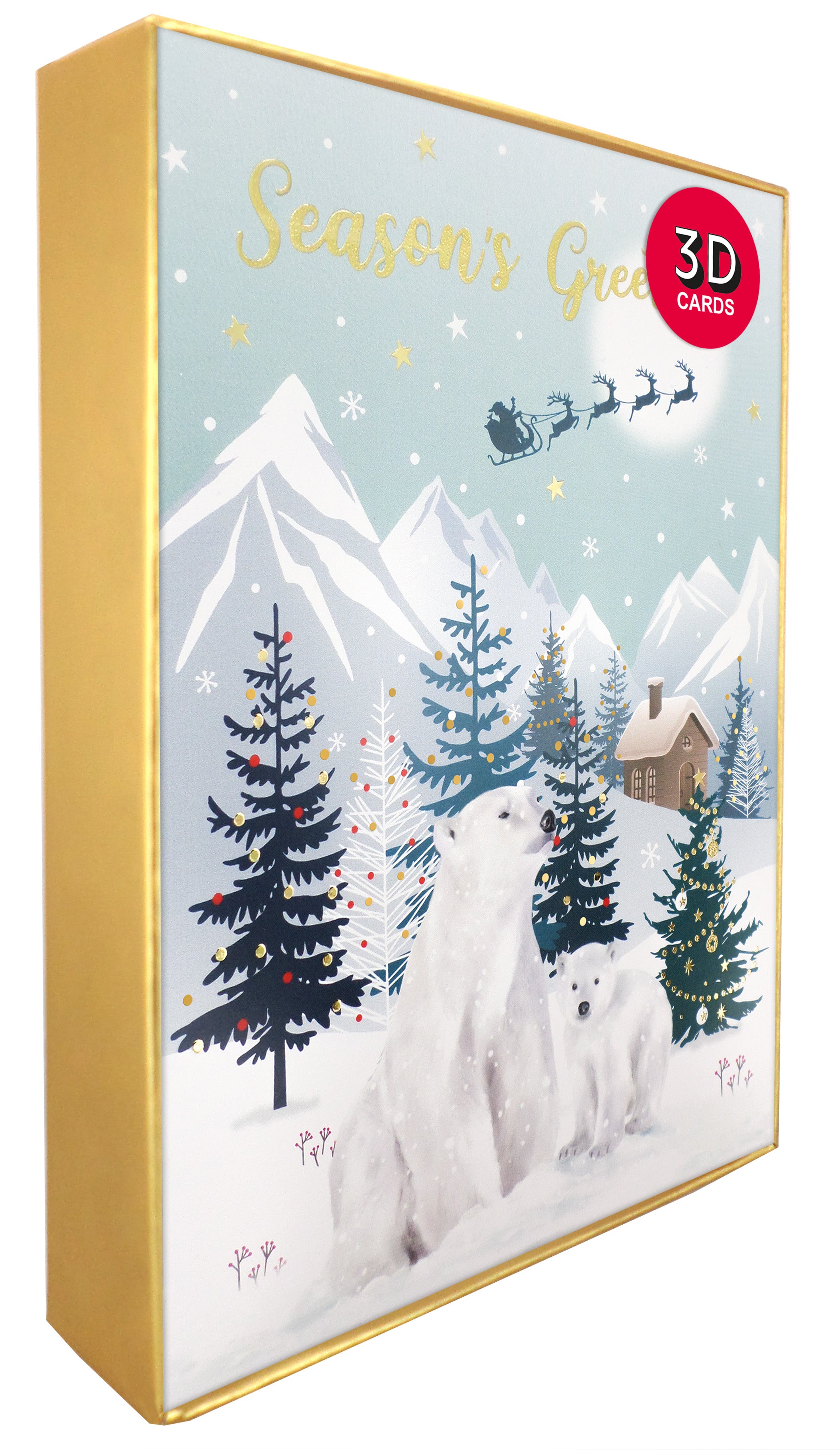 Box Of 5 Pop Up 3D Polar Bears Christmas Cards Xmas Card Boxes – Love ...