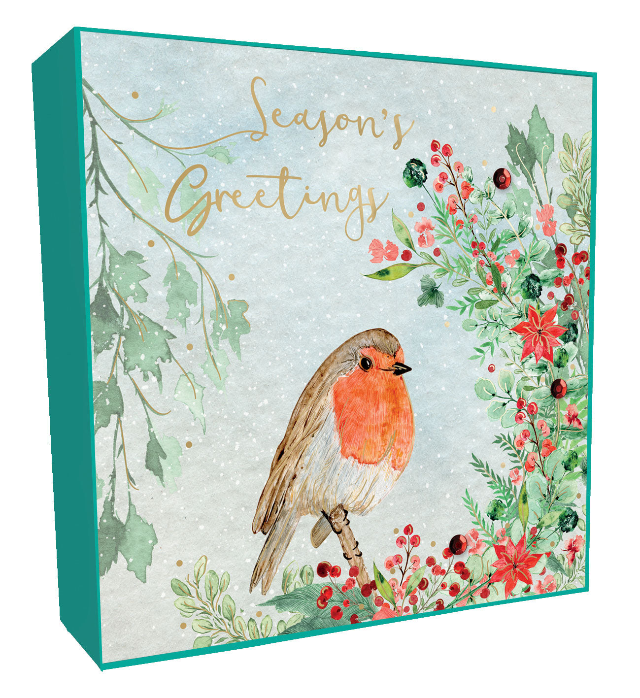 Box Of 6 Sparkle Robin On Branch Embellished Christmas Cards Xmas Card ...