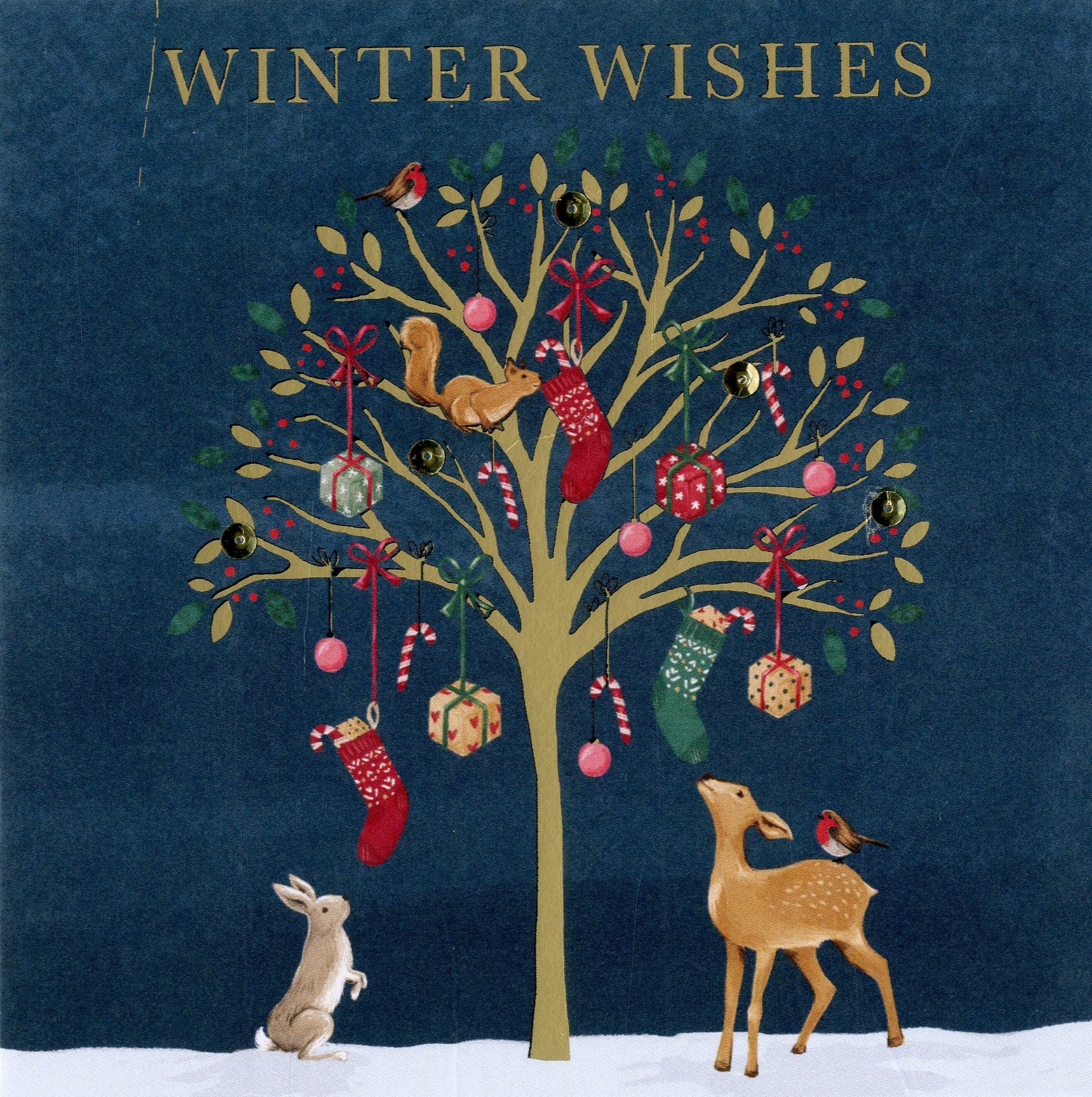 Sparkle Tree & Woodland Animals Embellished Hand-Finished Christmas Gr ...