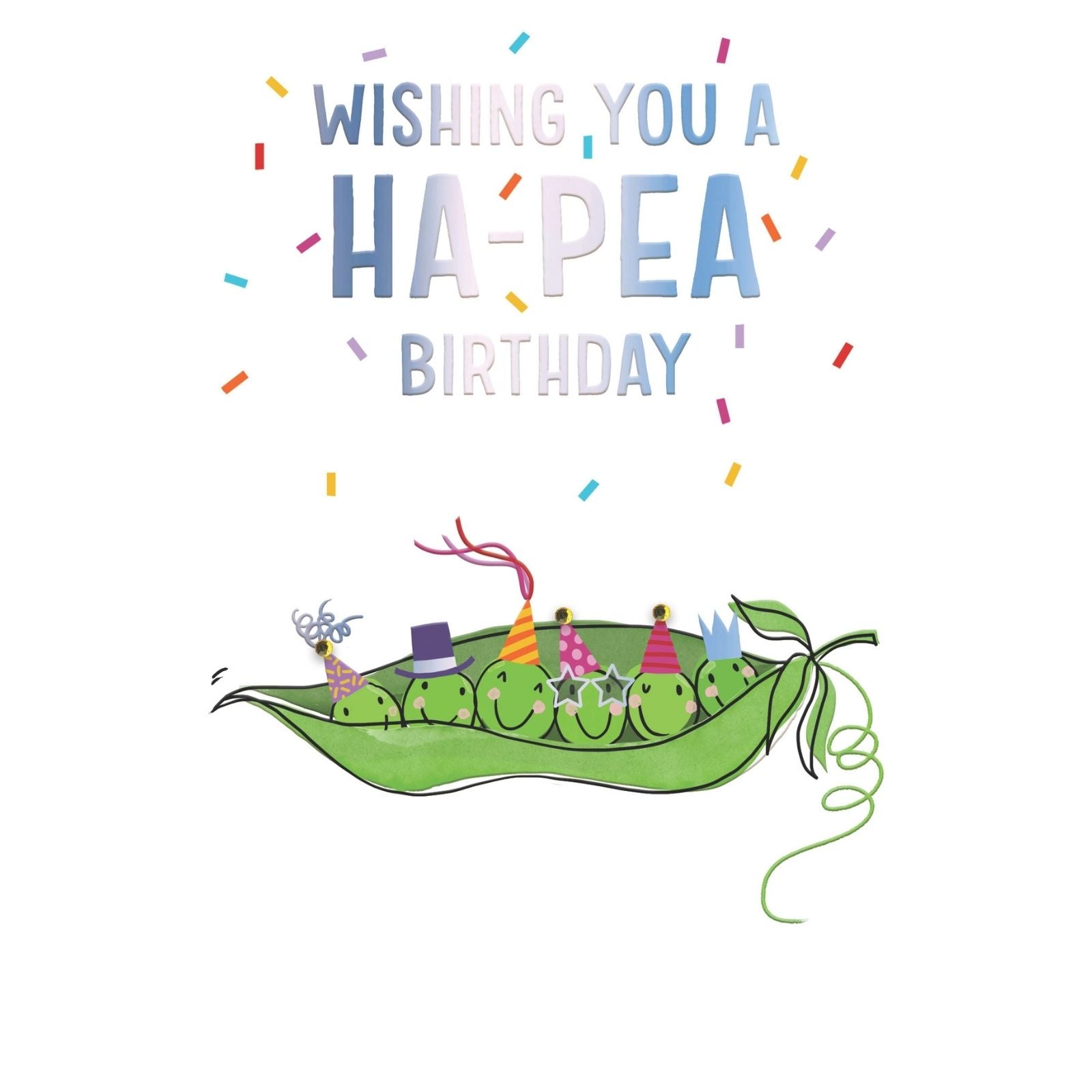 Hand-Finished Wishing You A Ha-Pea Birthday Card Party Peas In A Pod ...