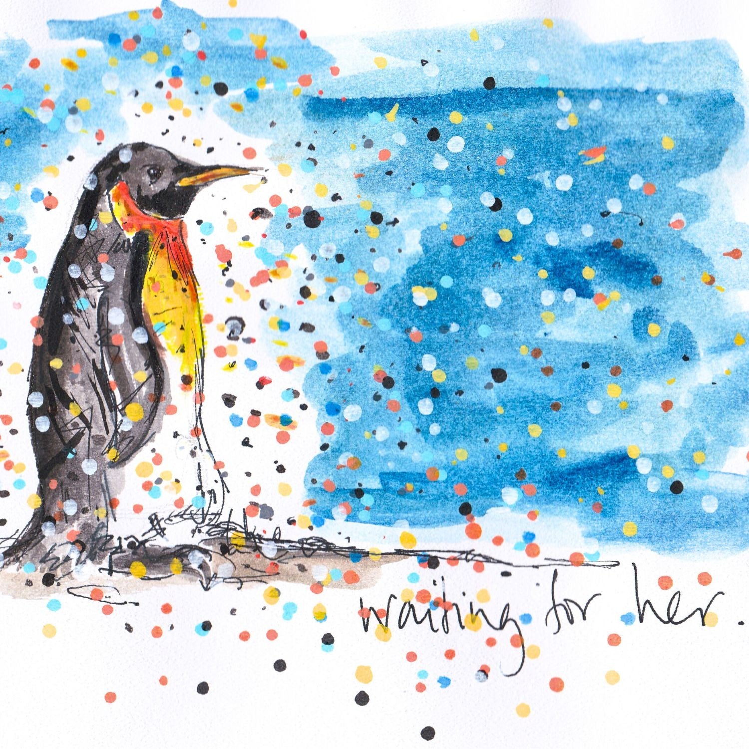 Tabitha Corbett 'Waiting For Her' Patient Penguin Artistic Greeting Ca ...