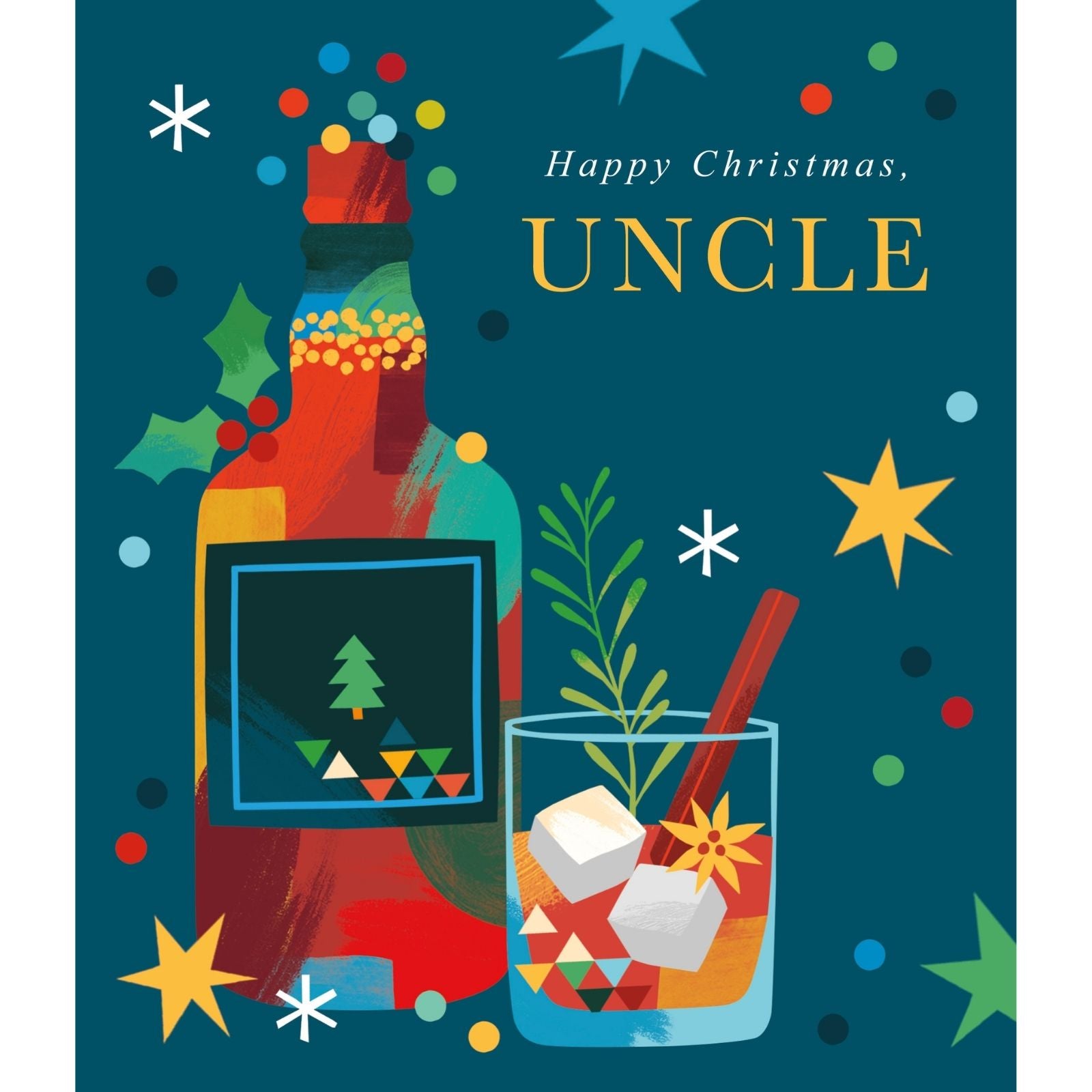 Uncle Christmas Card Happy Christmas Foiled Festive Tipple Xmas Greeti ...