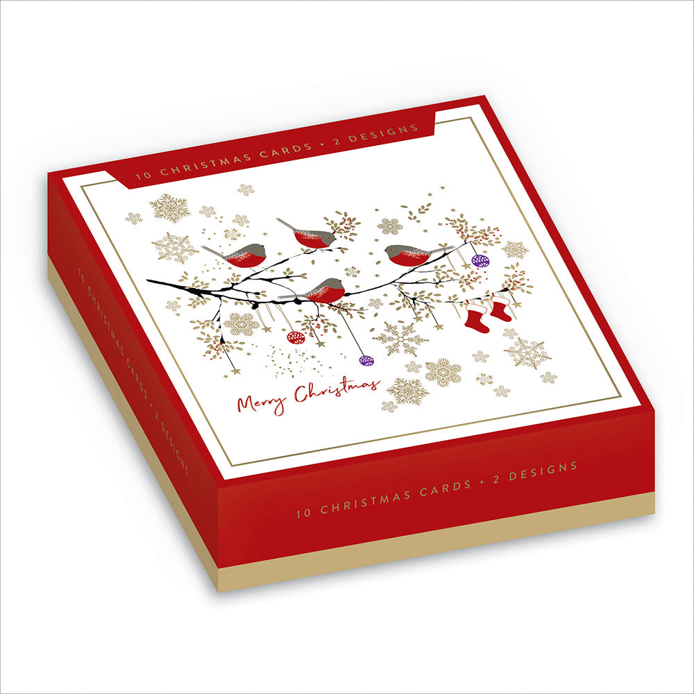 Box of 10 Christmas Cards In Robin & Deer Designs – Love Kate's