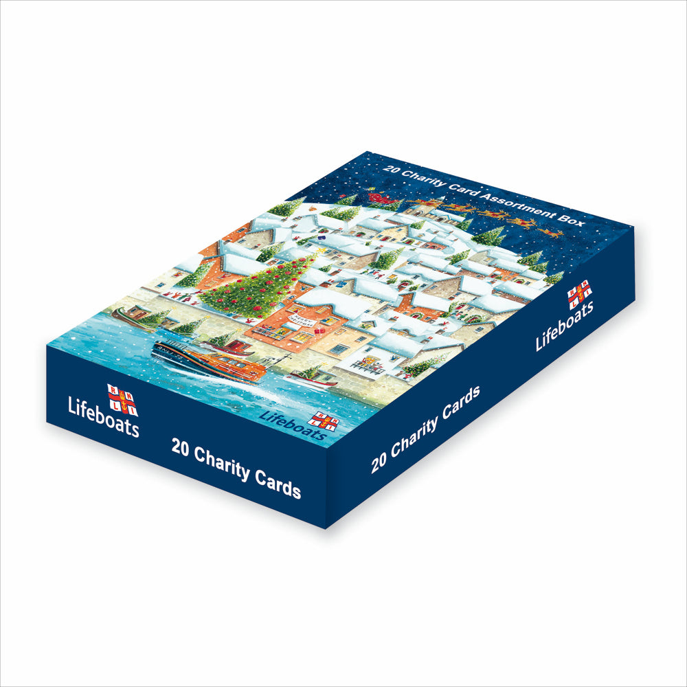 Box Of 20 Assorted RNLI Lifeboats Charity Christmas Cards Boxed Xmas C ...