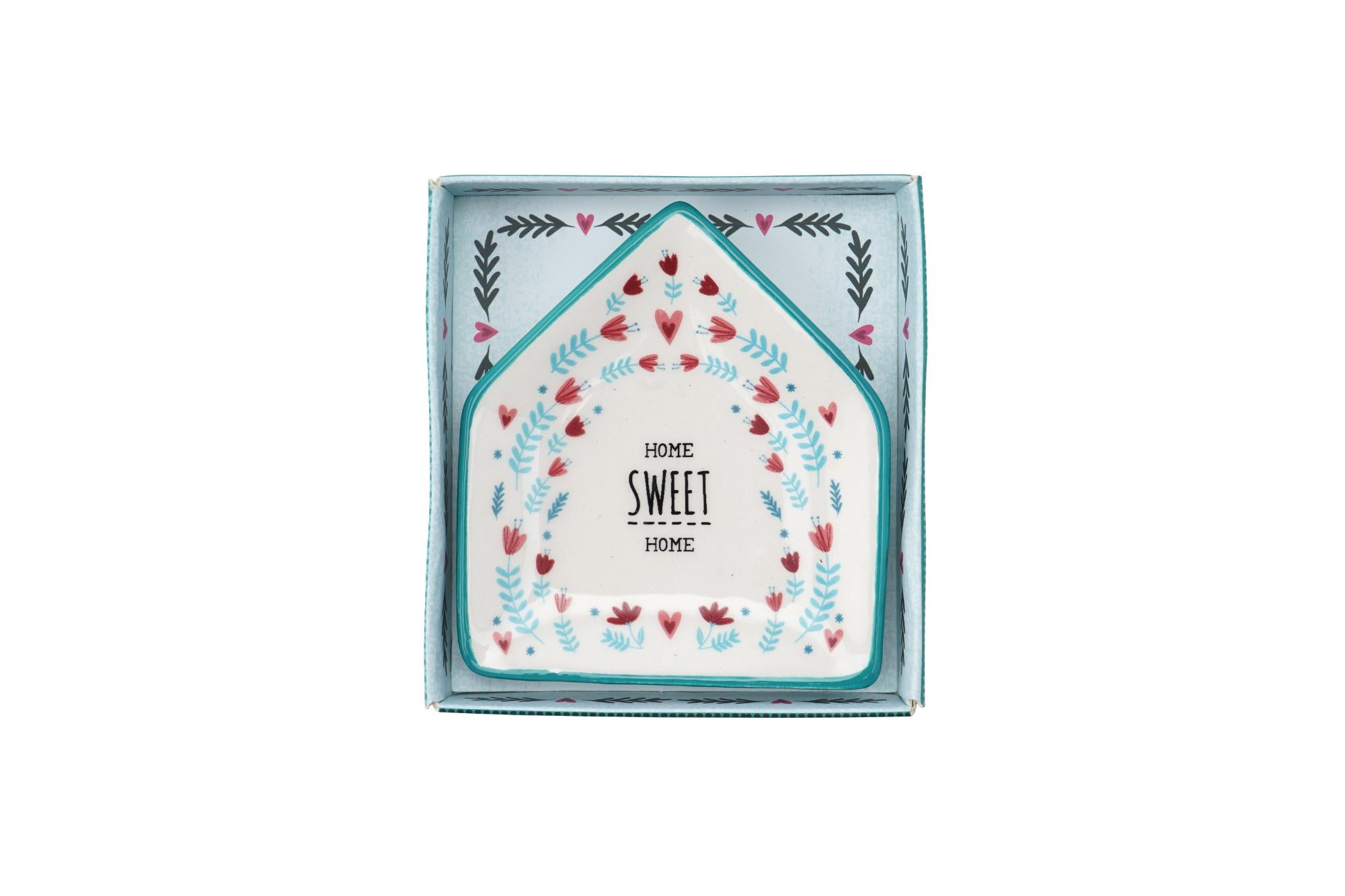 Live Happy Home Sweet Home Ceramic Trinket Tray Dish Ornament Gift ...