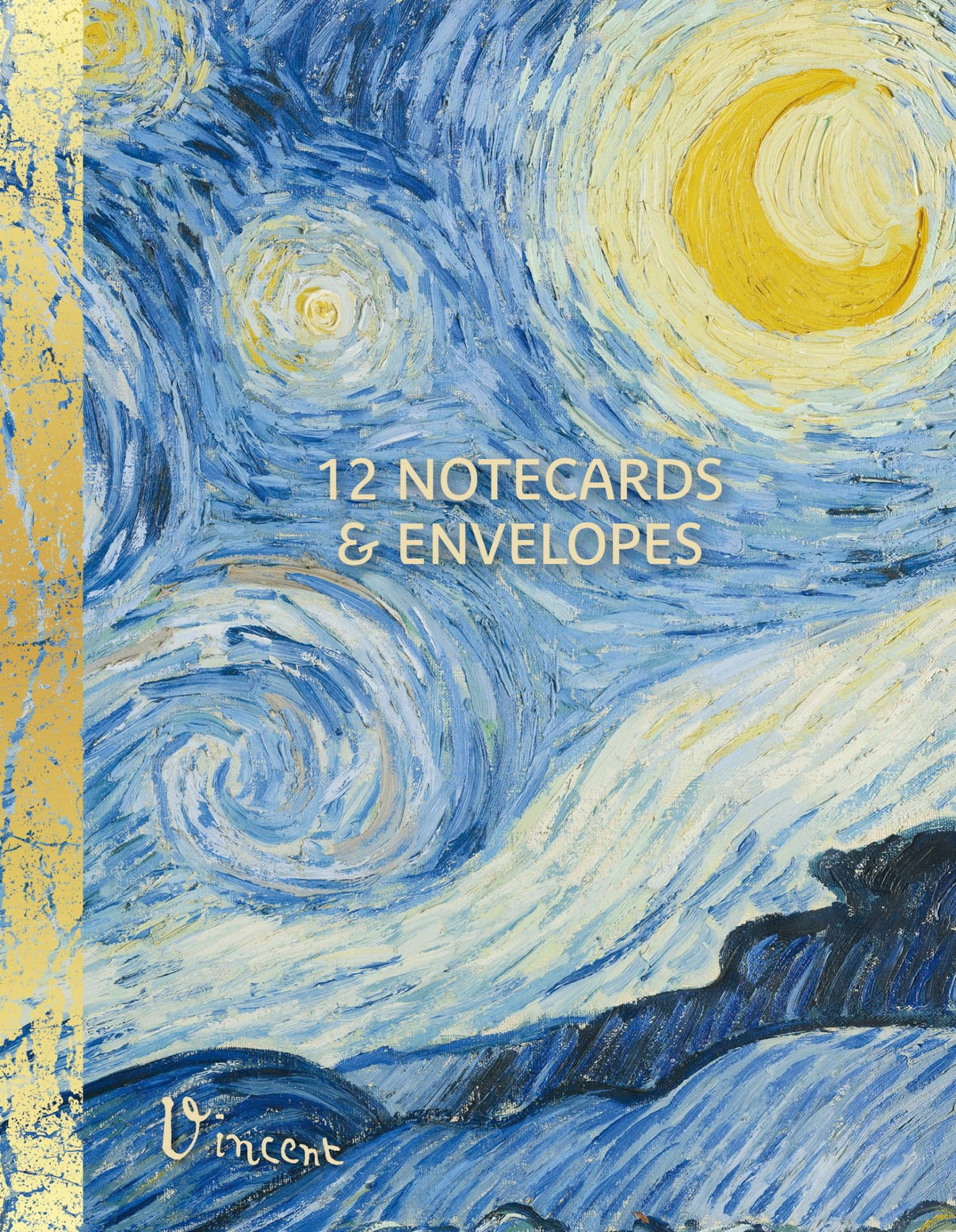 Gifted Stationery Notecard Wallet Dark Blue Van Gogh Starry Night 12 N ...