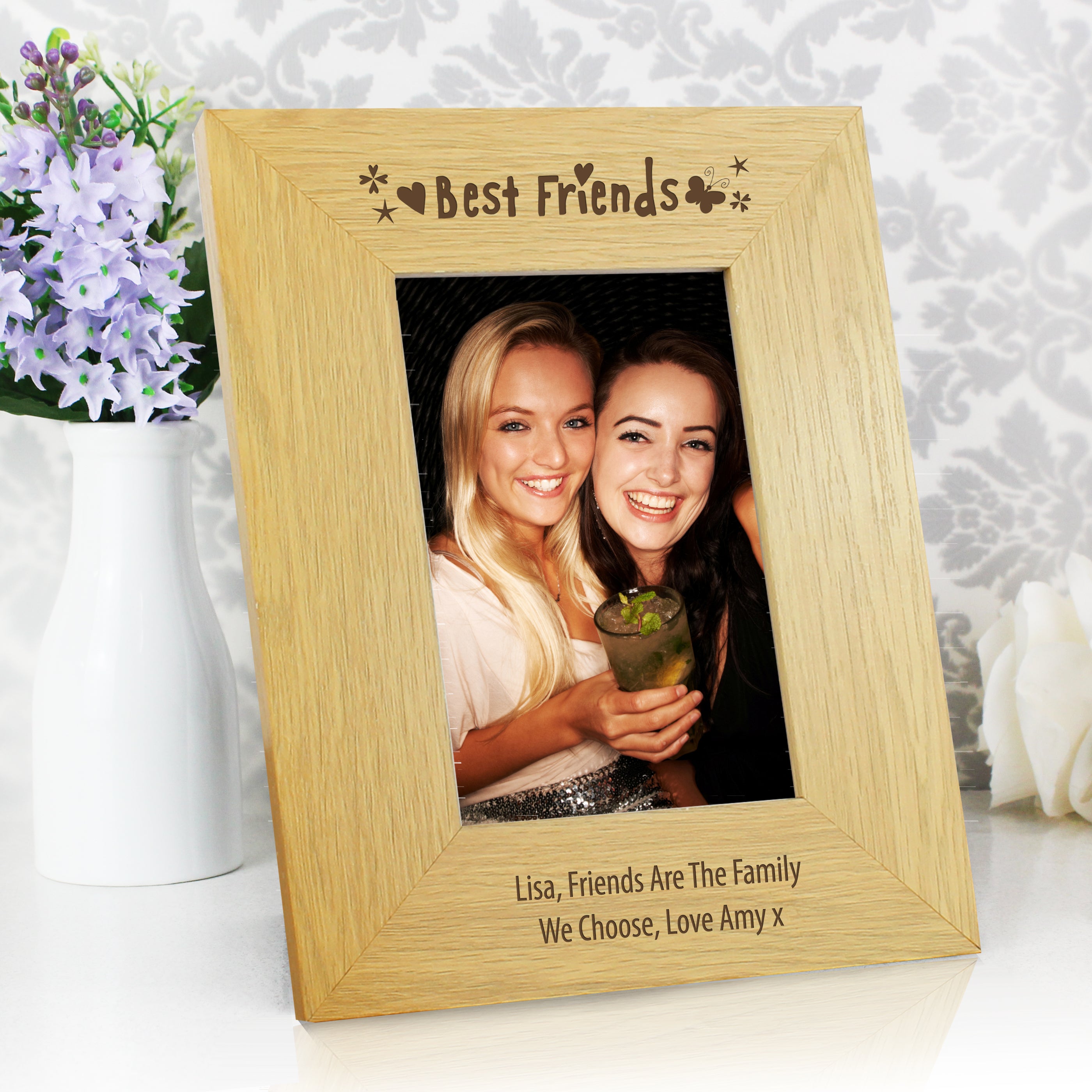 Personalised Oak Finish 4x6 Best Friends Photo Frame - Personalise It ...